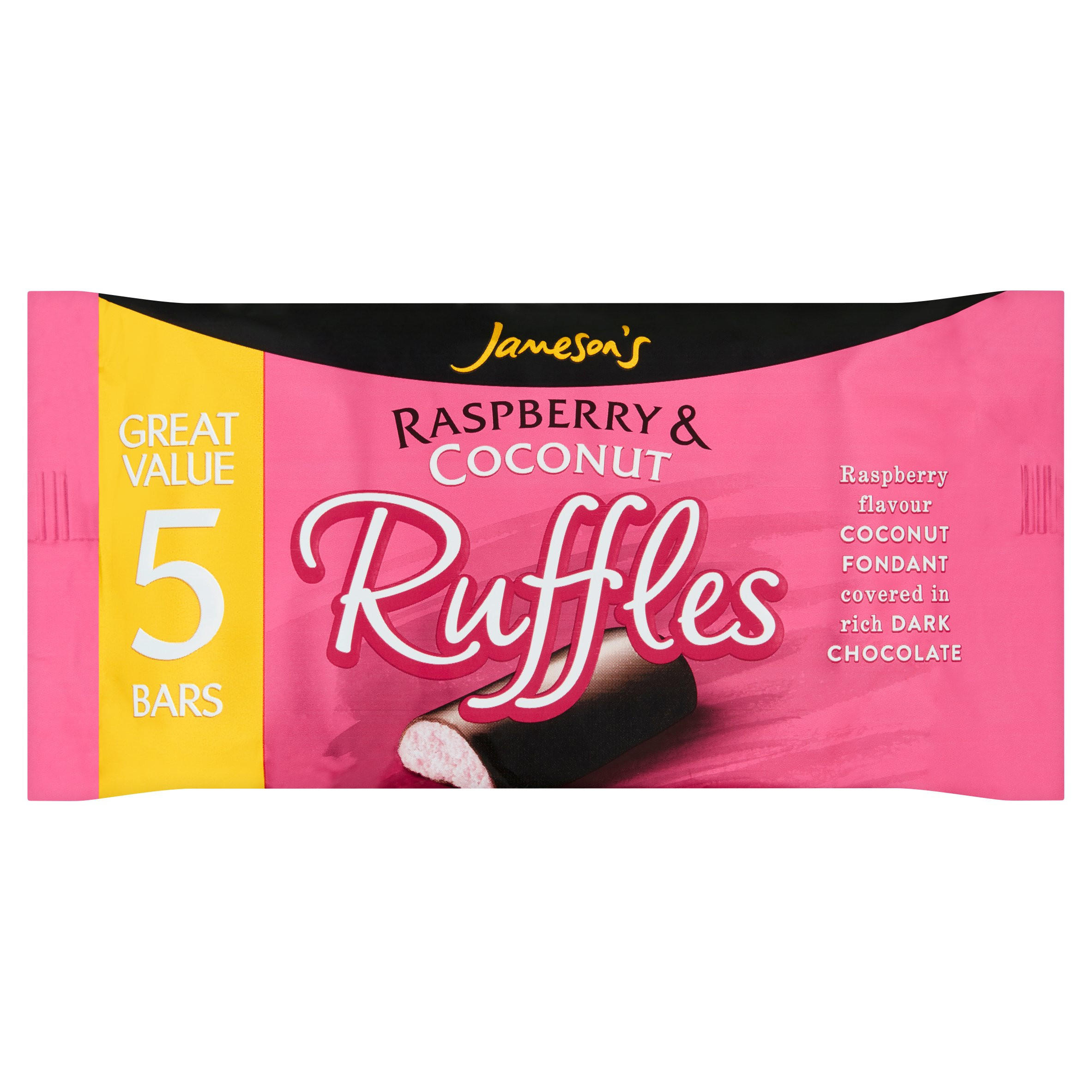 Ruffles Raspberry & Coconut Bar Multipack 5 x 26g | Single Chocolate ...