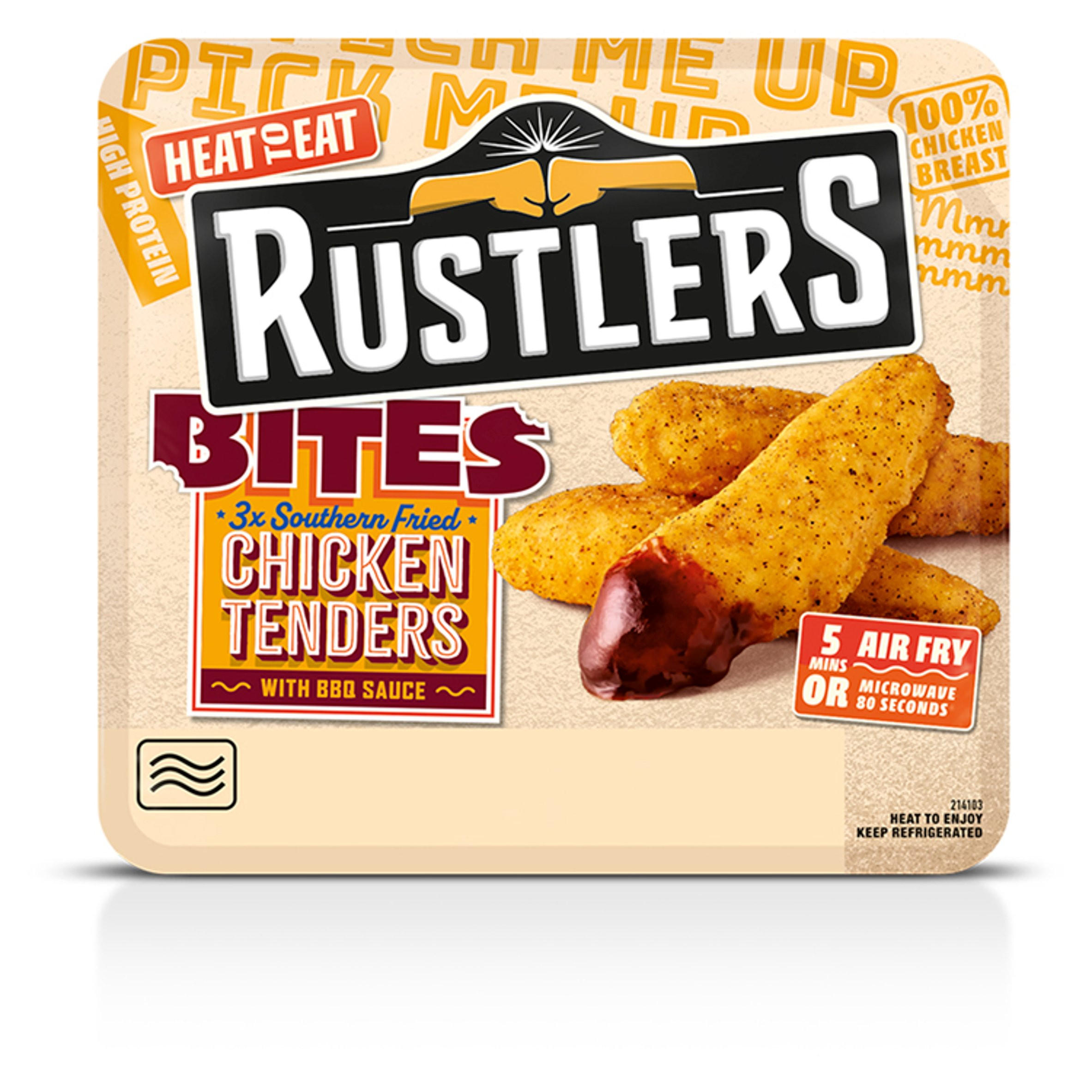 Rustlers Bites Chicken Tenders with BBQ Sauce 94g | Chilled Ready Meals ...