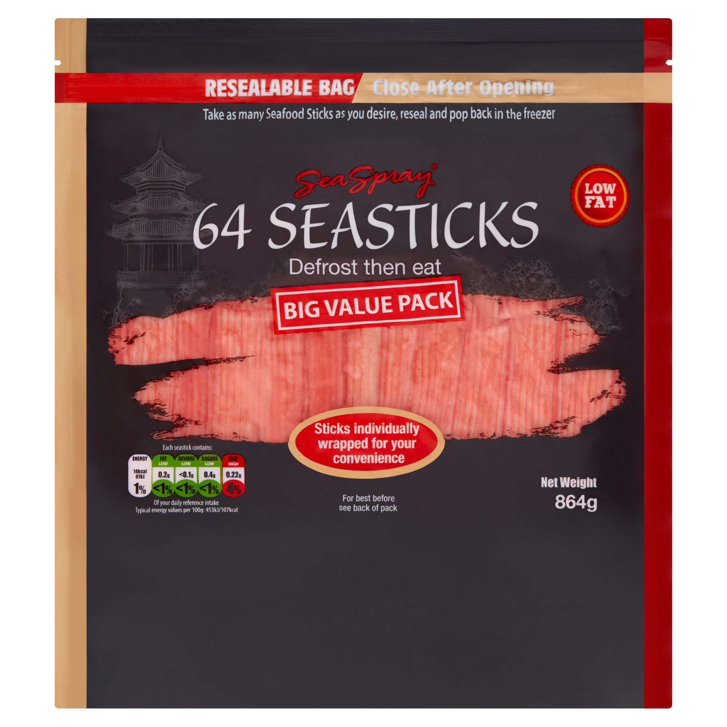 Sea Spray 64 Seasticks 864g | Prawns & Seafood | Iceland Foods