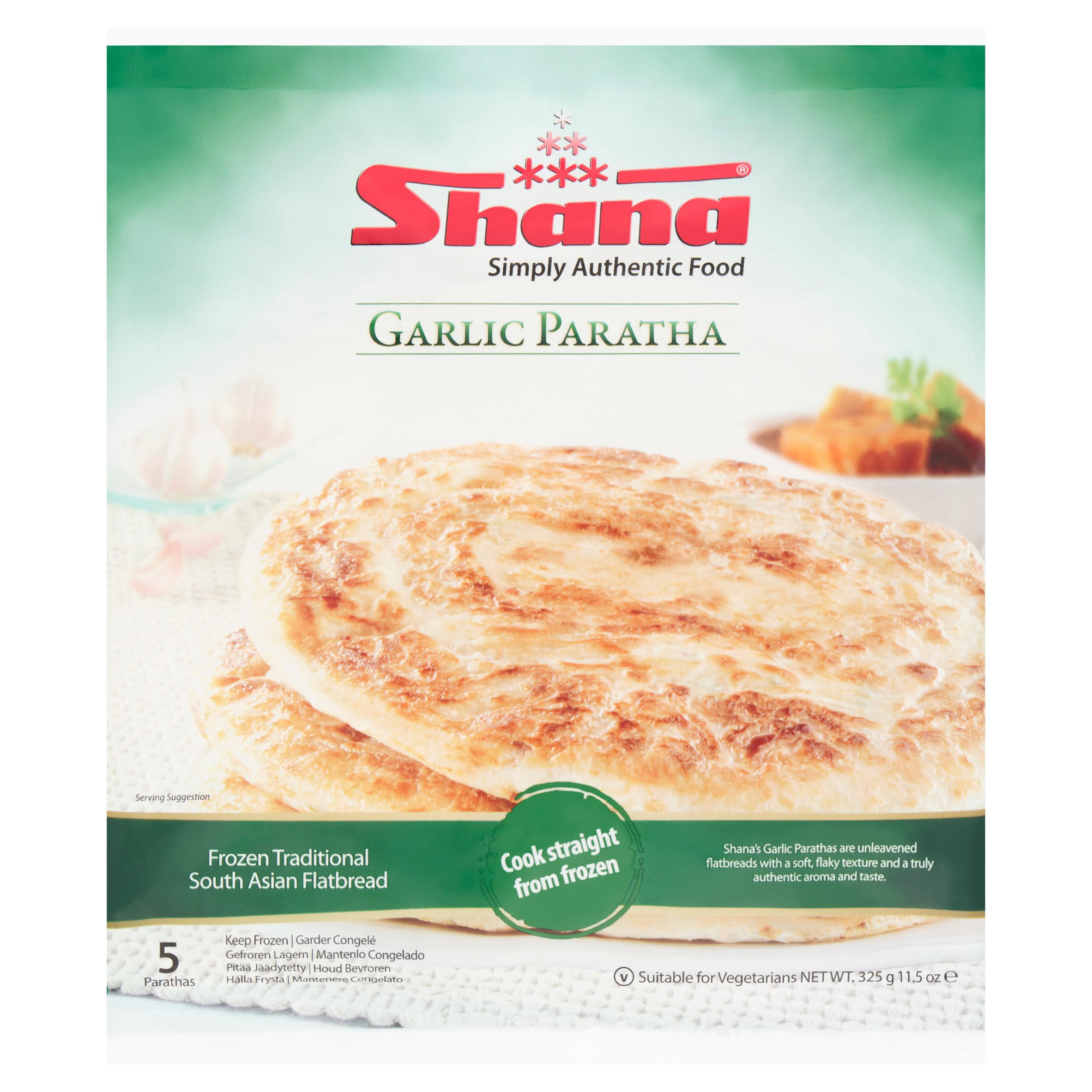 Shana 5 Garlic Paratha 325g | Iceland Foods