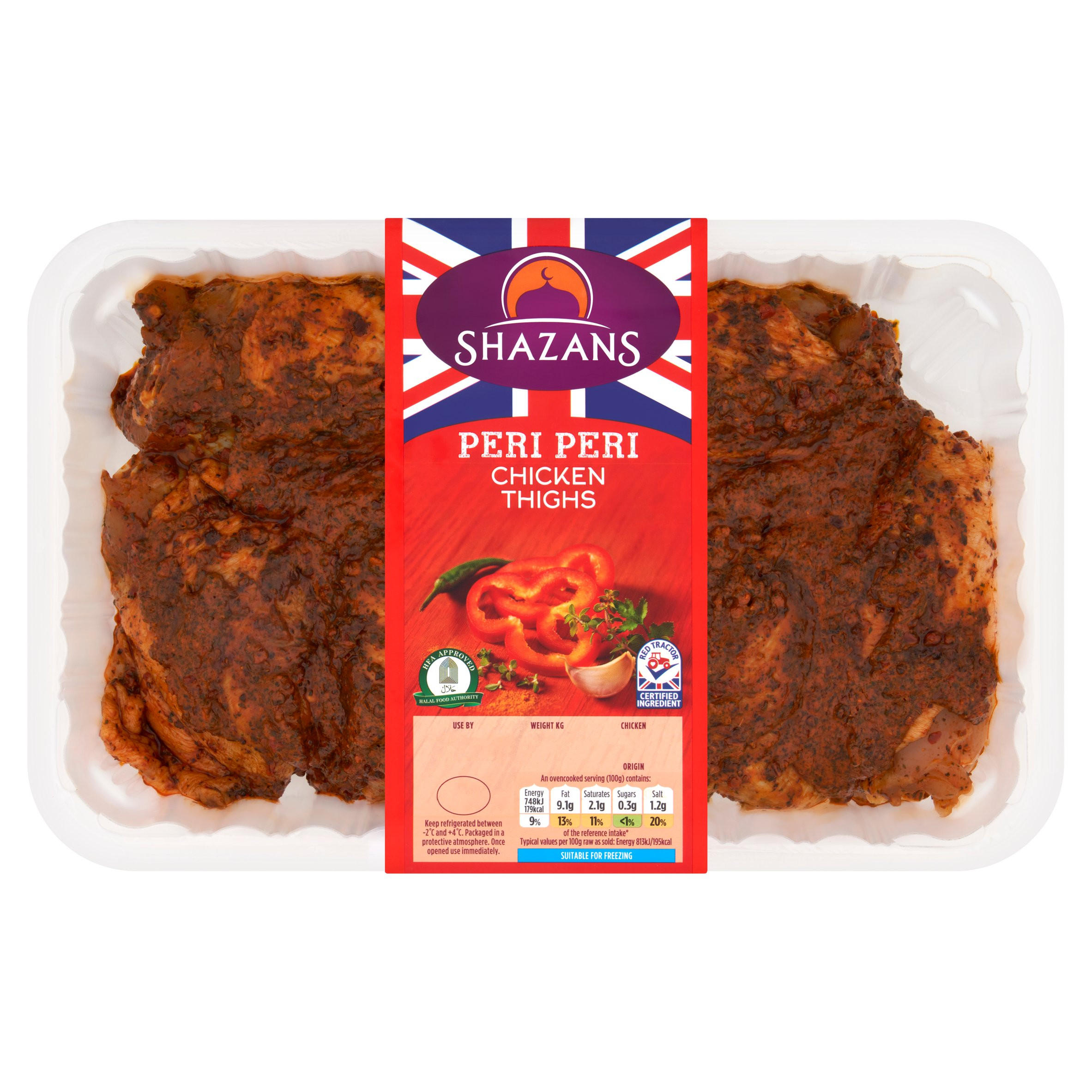 Shazans Peri Peri Chicken Thighs 0.900kg | Chicken & Turkey | Iceland Foods