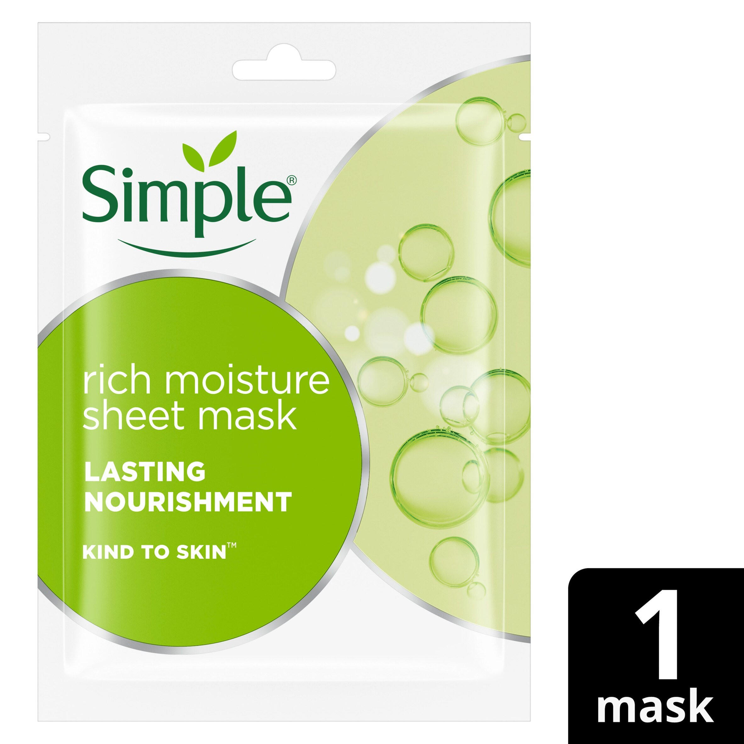 Simple Kind to Skin Sheet Mask Rich Moisture 1 x 21 ml | Womens ...
