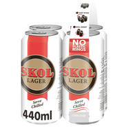 Skol Lager Beer 4 X 440ml Cans Beer Iceland Foods