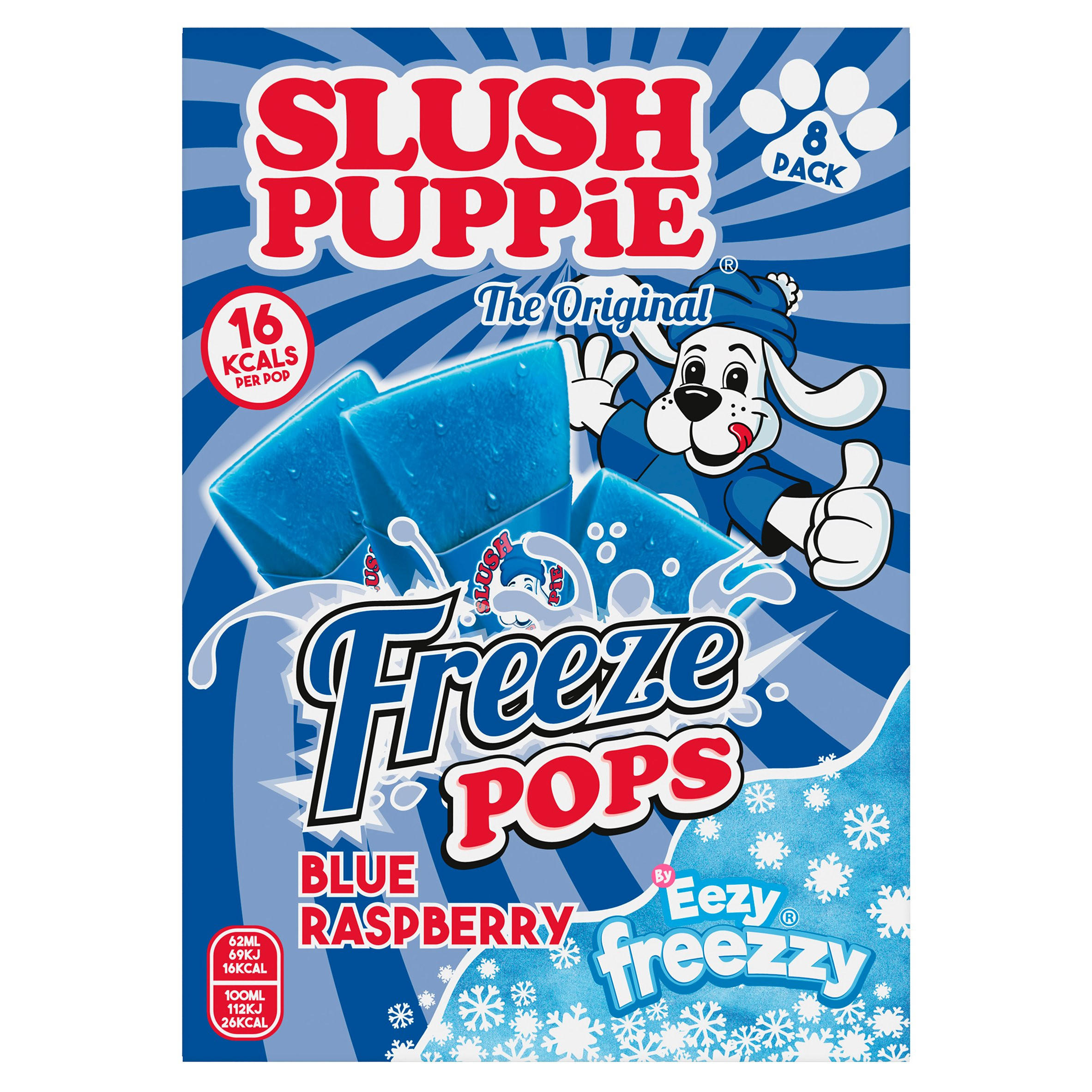 Slush Puppie The Original Blue Raspberry Freeze Pops 8 x 62ml (496ml ...