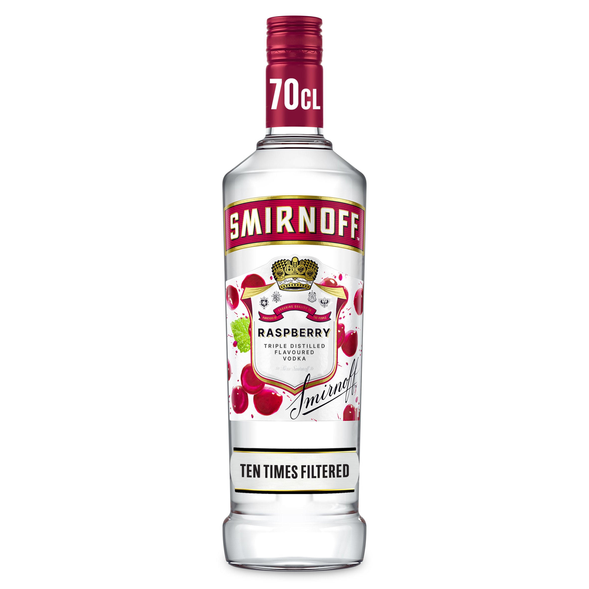 Smirnoff Raspberry Flavoured Vodka 37.5% vol 70cl Bottle | Spirits ...