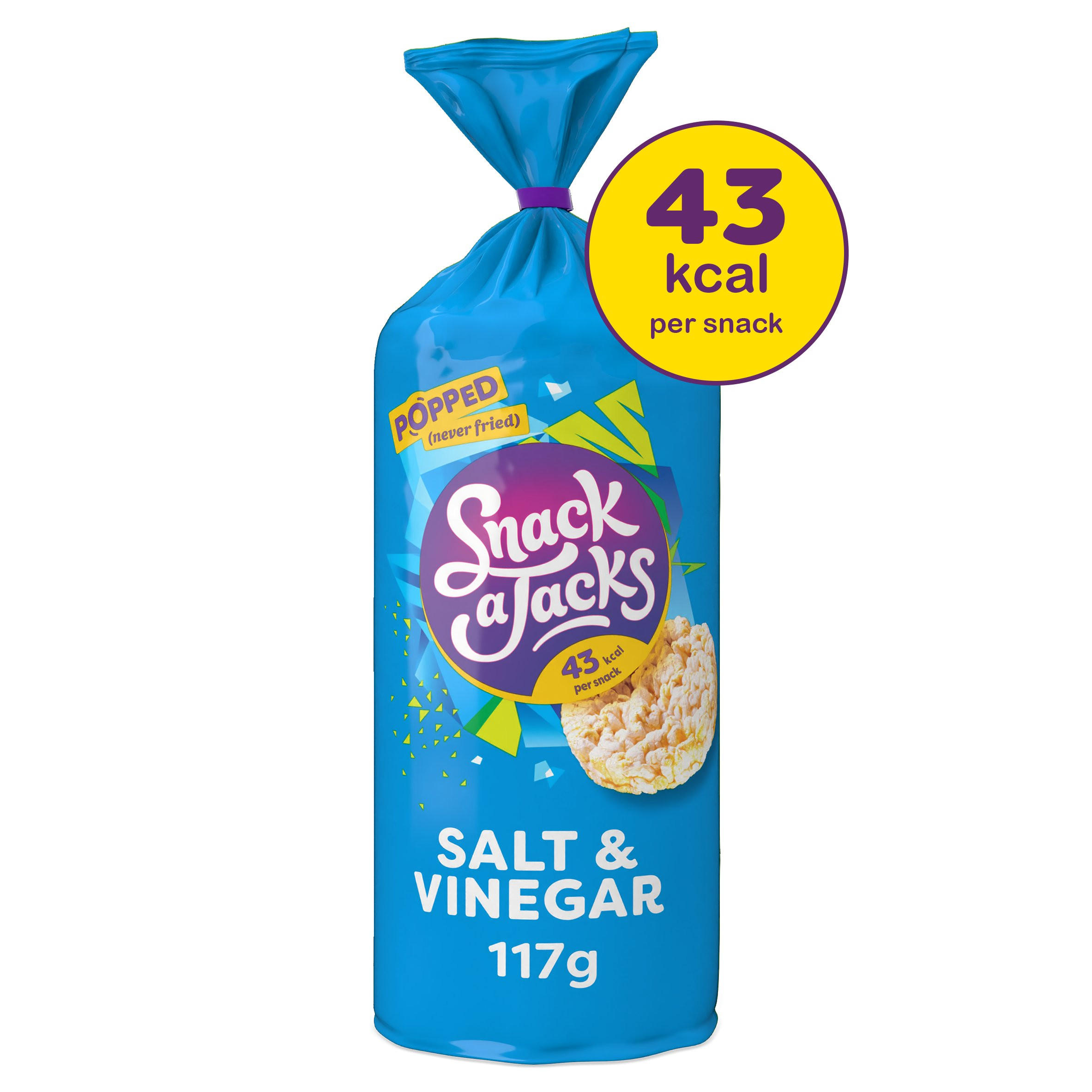 Snack a Jacks Salt & Vinegar Sharing Rice Cakes Crisps 117g | Multipack ...