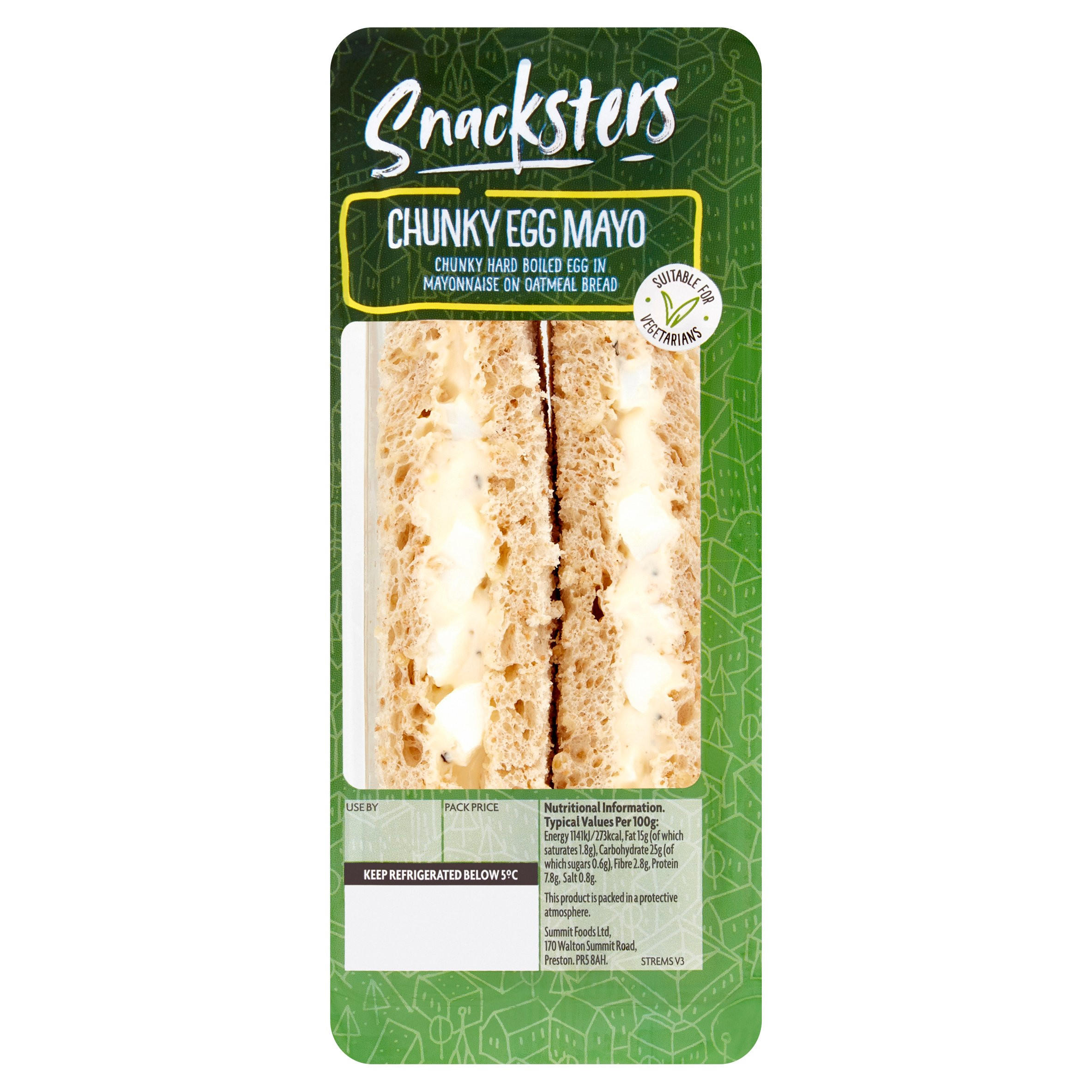 Snacksters Chunky Egg Mayo 140g | Chilled Ready Meals & Snacks ...