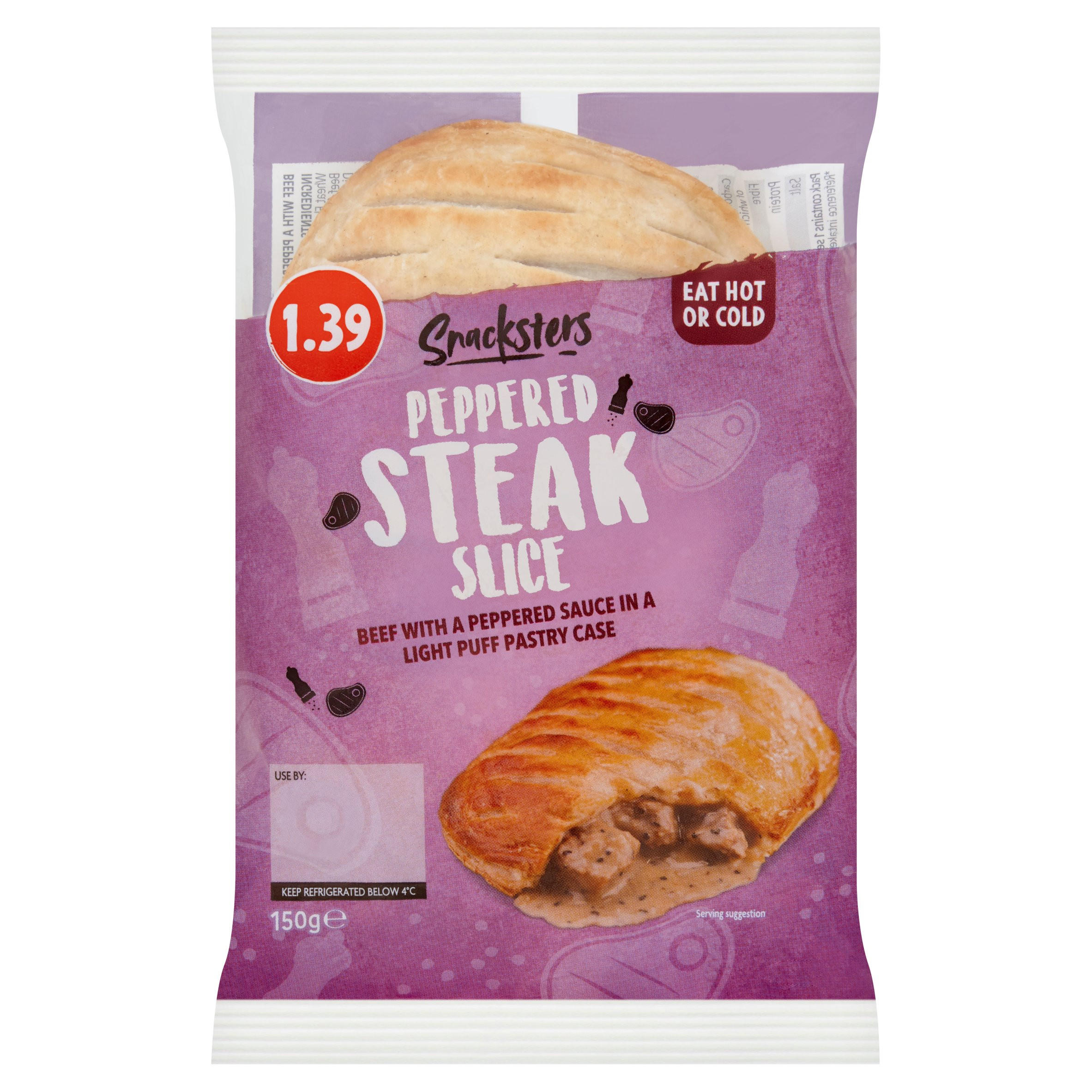 Snacksters Peppered Steak Slice 150g | Slices & Pasties | Iceland Foods