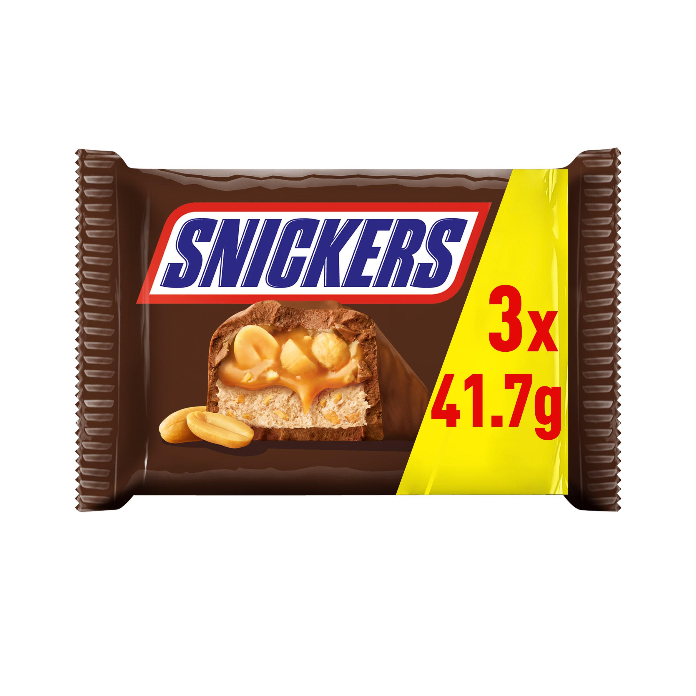 Snickers Caramel, Nougat, Peanuts & Milk Chocolate Snack Bars Multipack ...