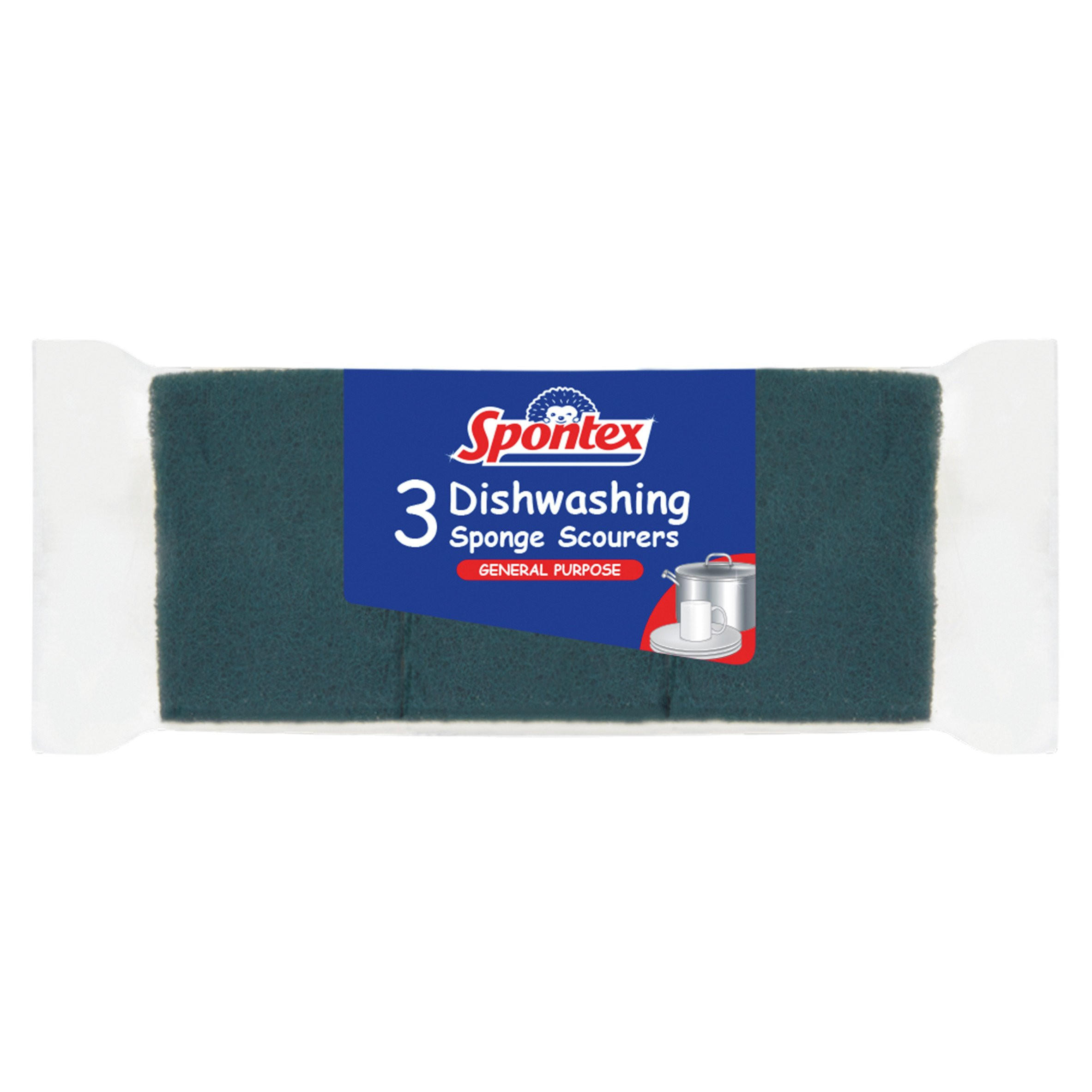 Spontex 3 Dishwashing Sponge Scourers | Kitchen | Iceland Foods