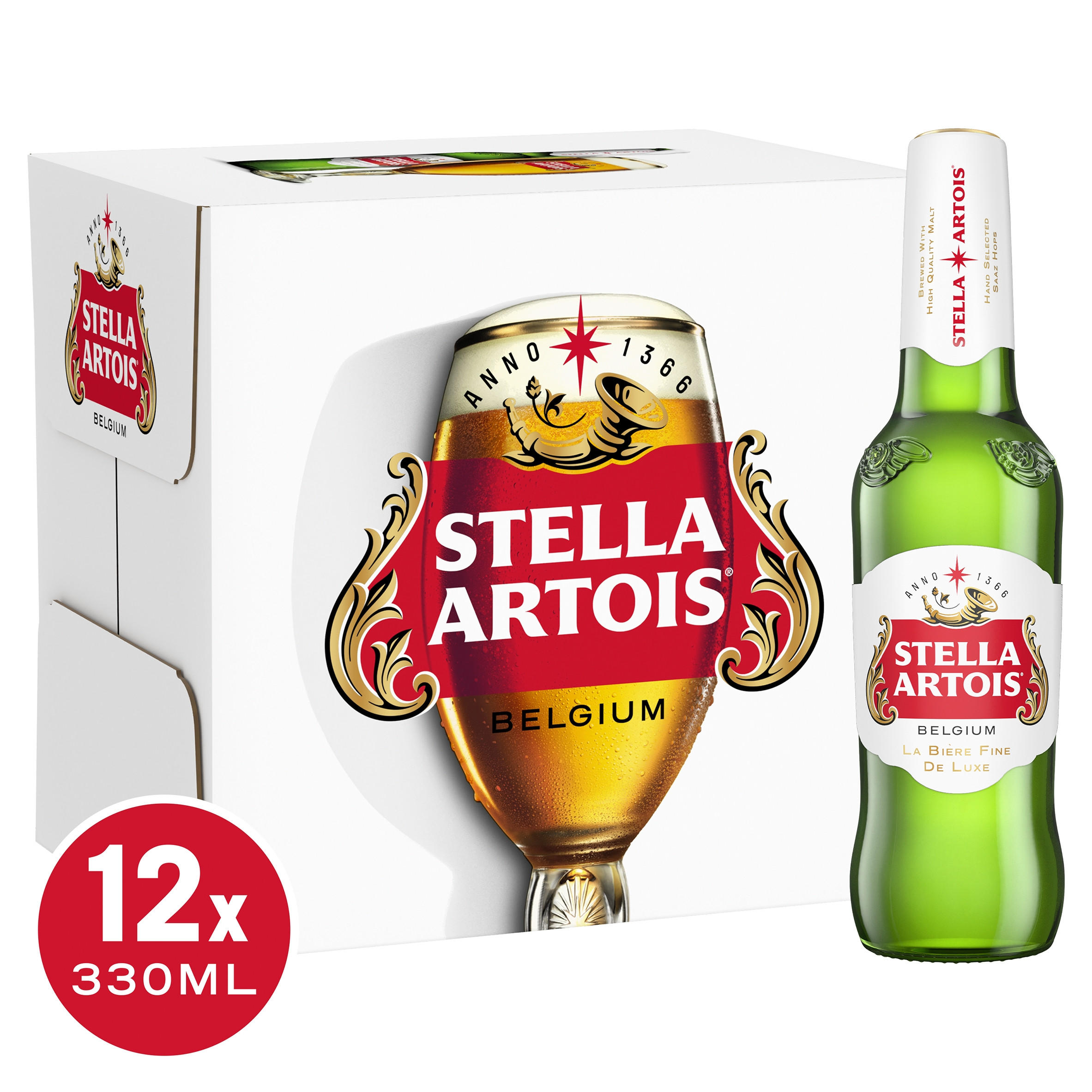 Stella Artois Belgium Premium Lager Beer Bottles 12 x 330ml | Ales ...