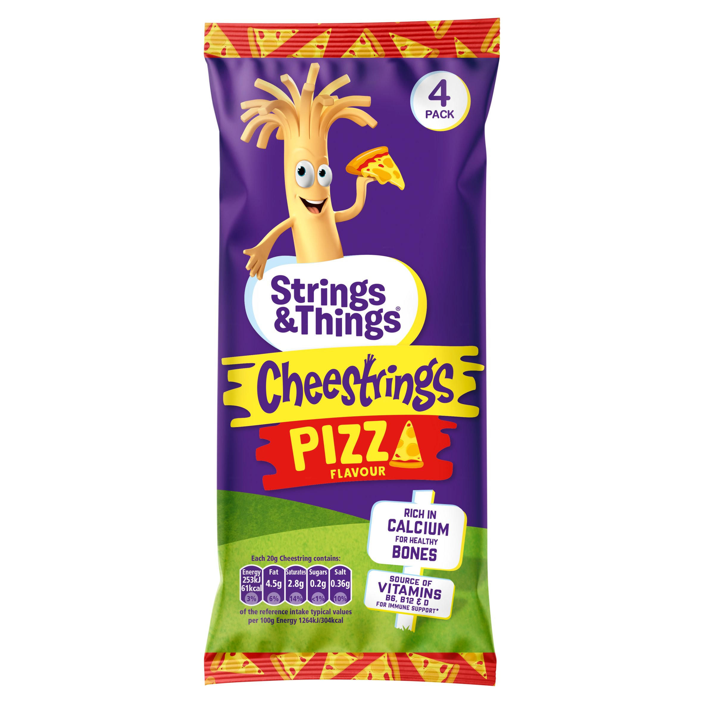 Strings & Things Pizza Flavour Cheestrings 4 x 20g (80g) | Cheese ...