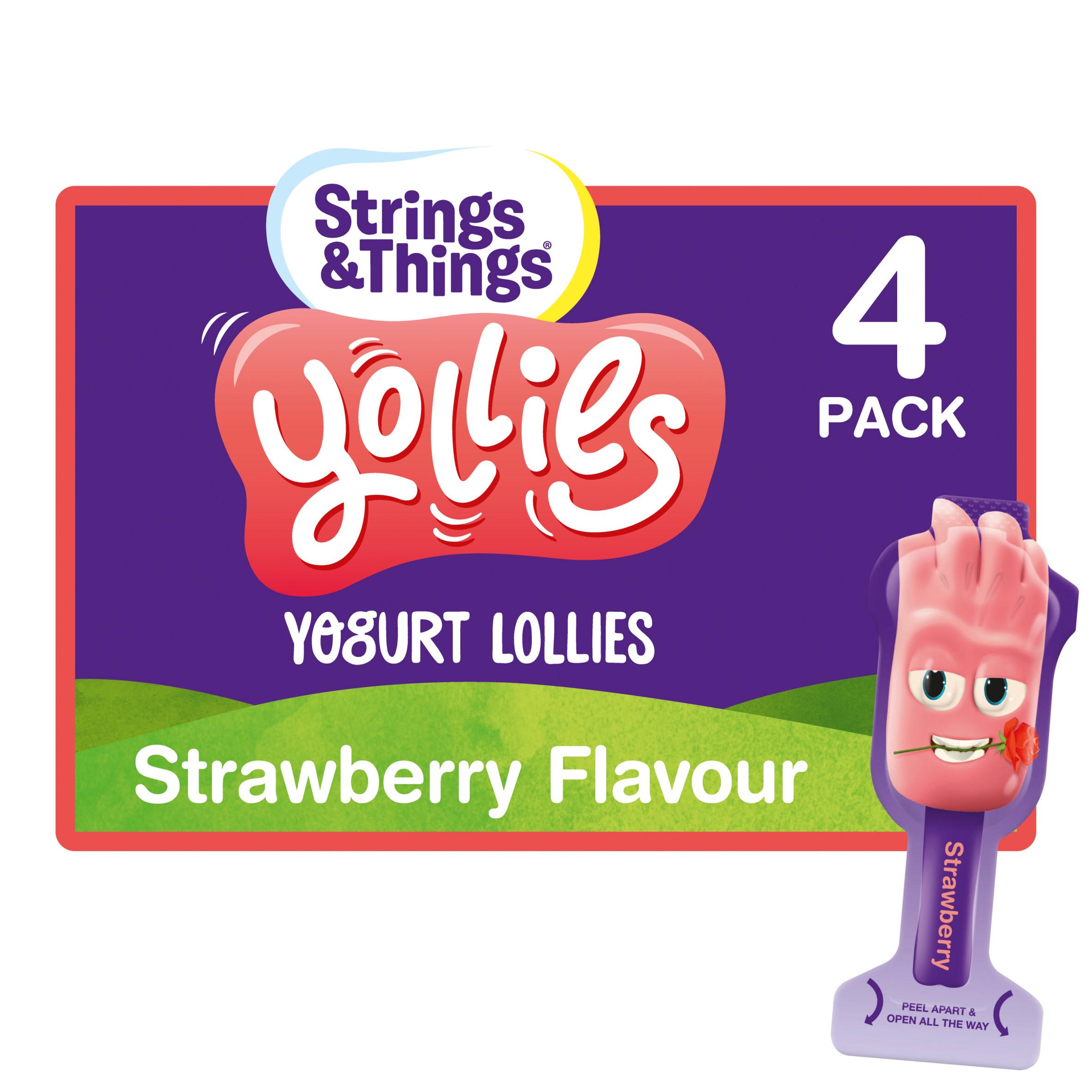Strings & Things Yollies Yogurt Lollies Strawberry Flavour 4 x 25g ...