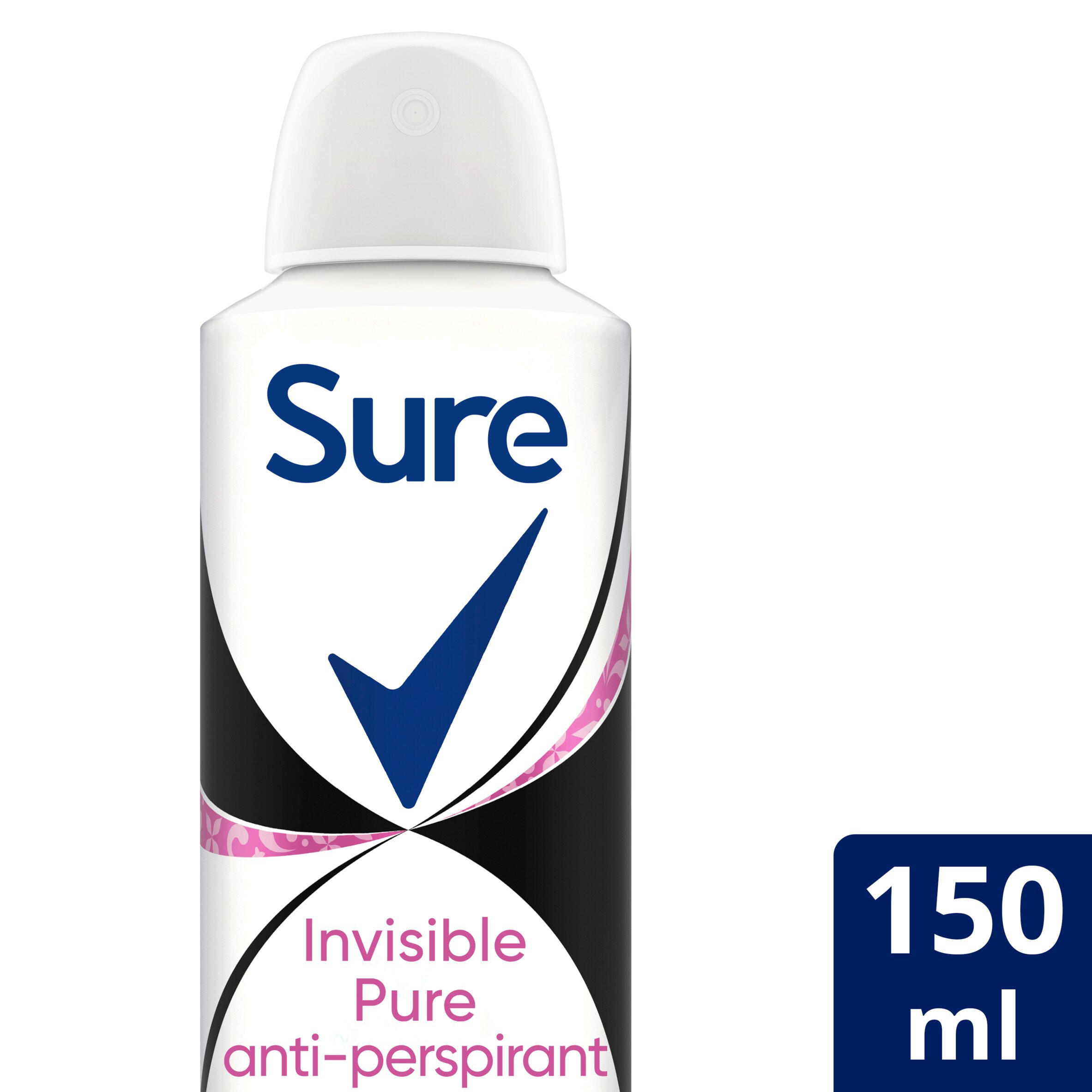 Sure Invisible Pure Anti-perspirant Aerosol 150 ml | Deodorant ...