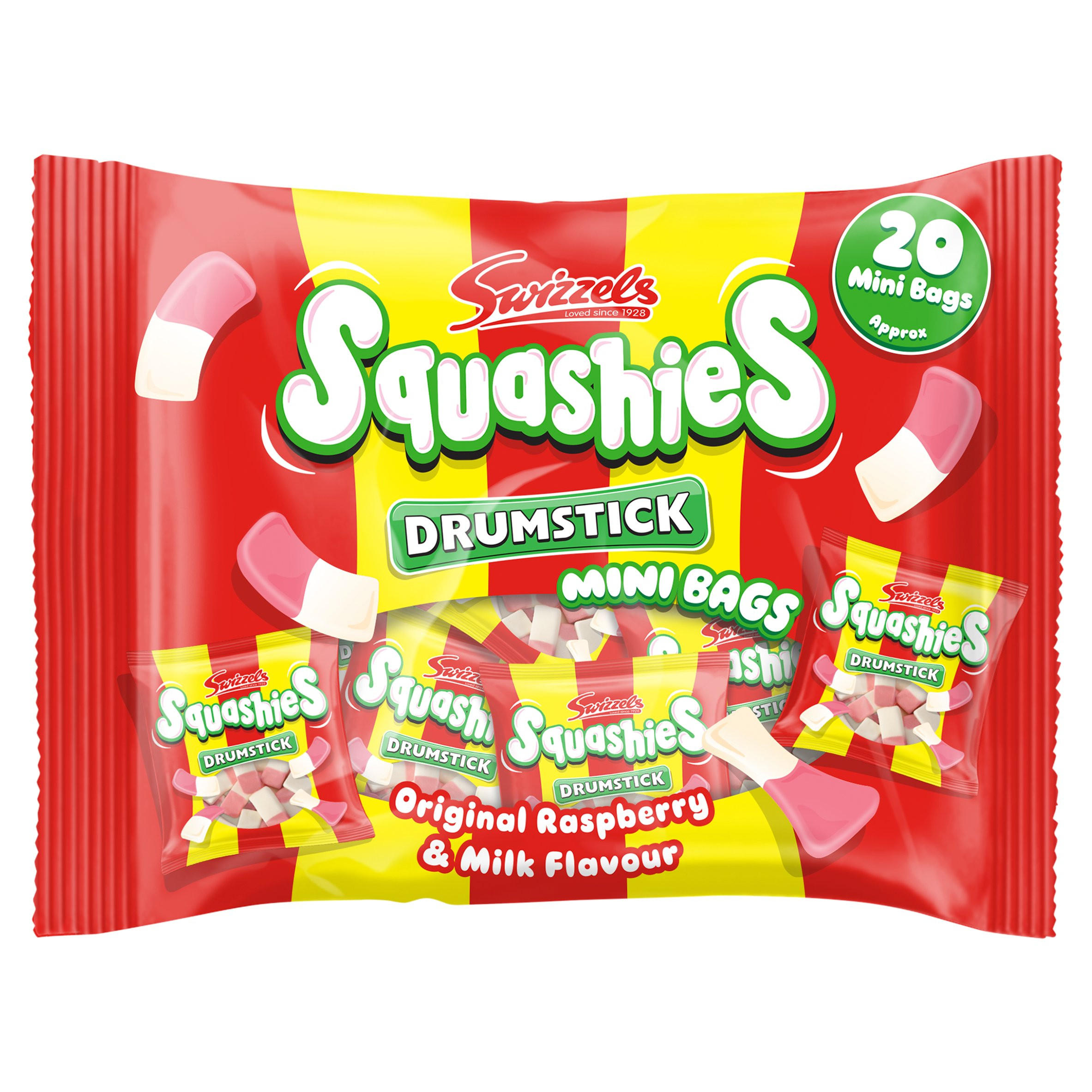 Swizzels Squashies Drumstick Raspberry & Milk Flavour 280g | Sweets ...