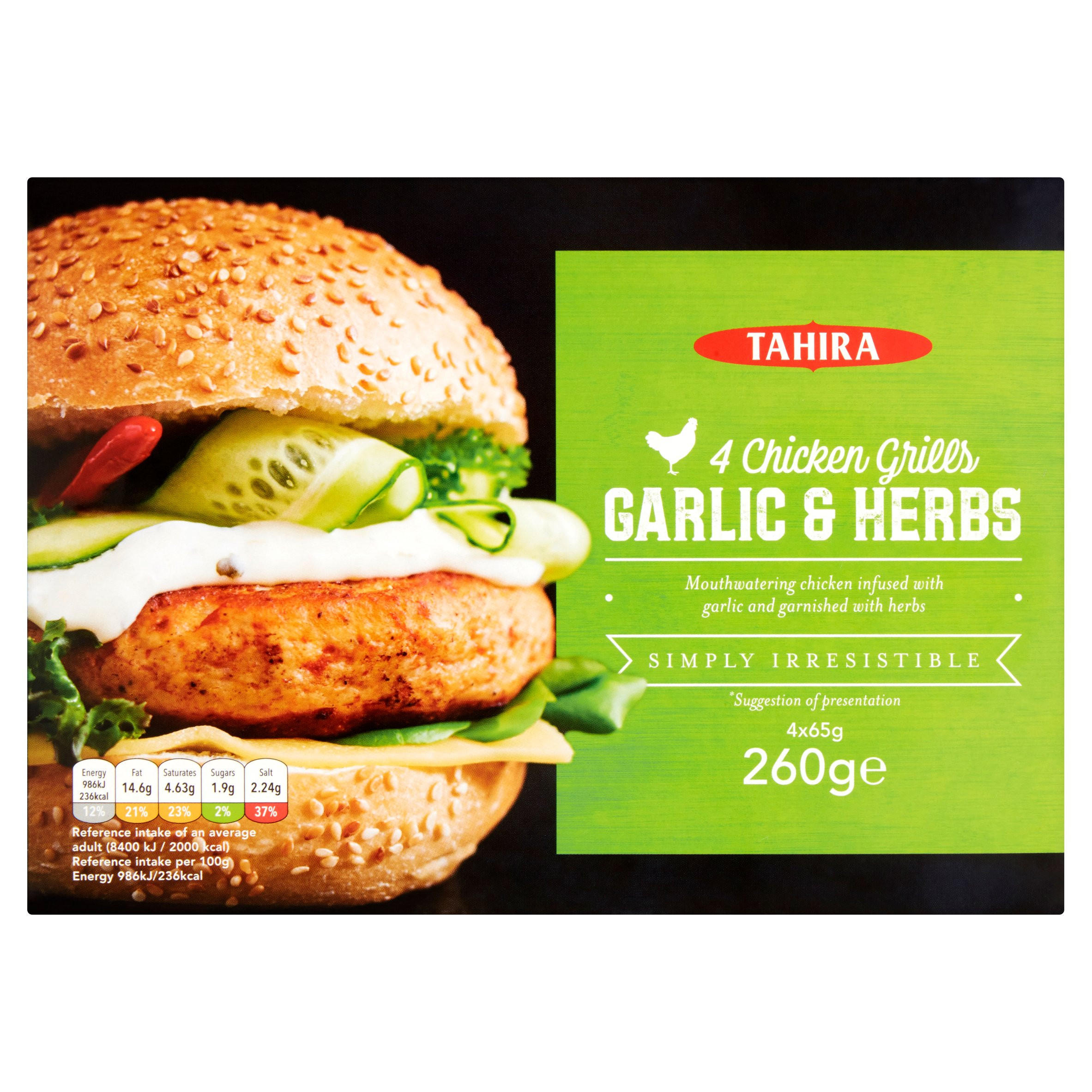 Tahira Chicken Grills Garlic & Herbs 4 x 65 (260g) | Chicken | Iceland ...