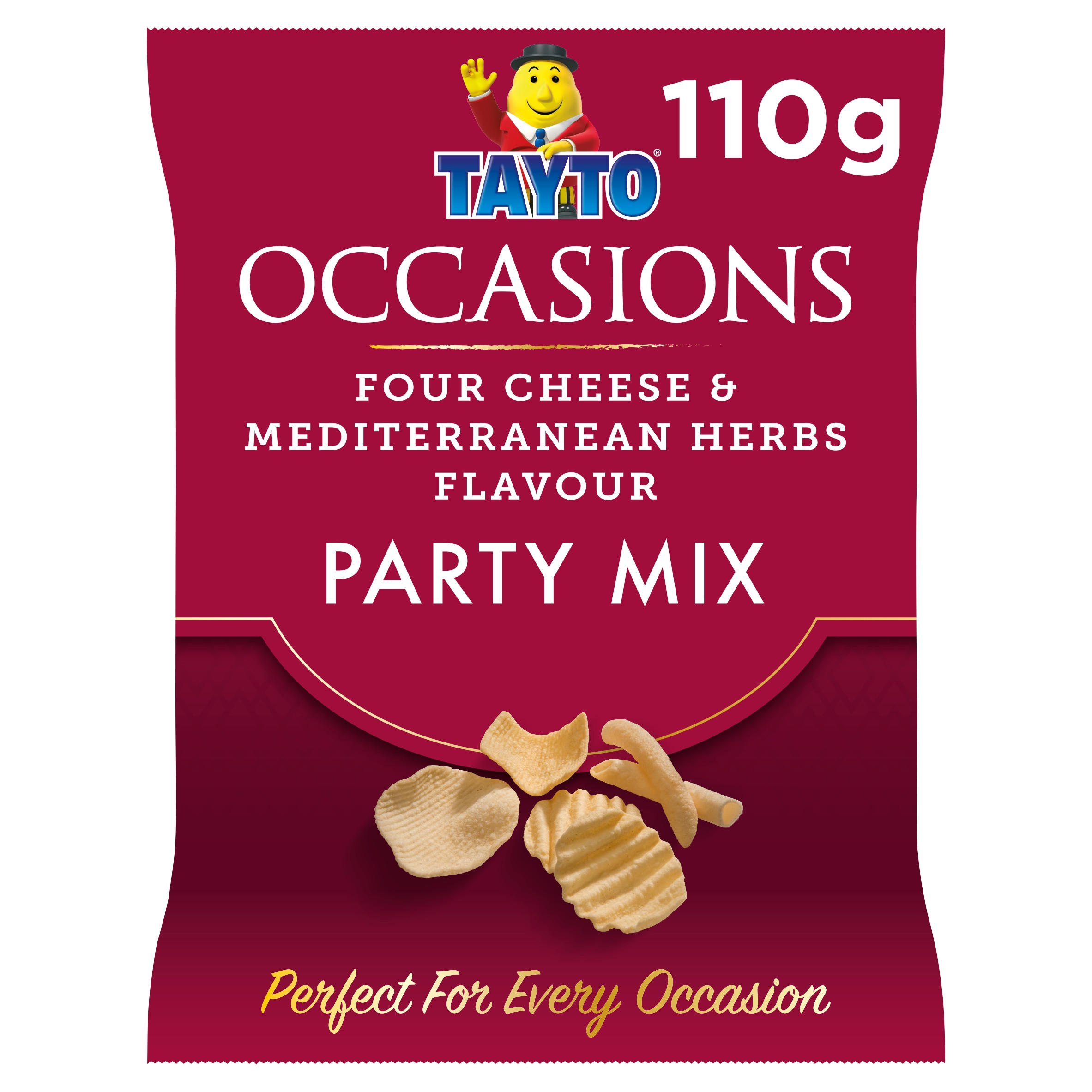 Tayto Occasions Party Mix Four Cheese & Mediterranean Herbs Flavour ...