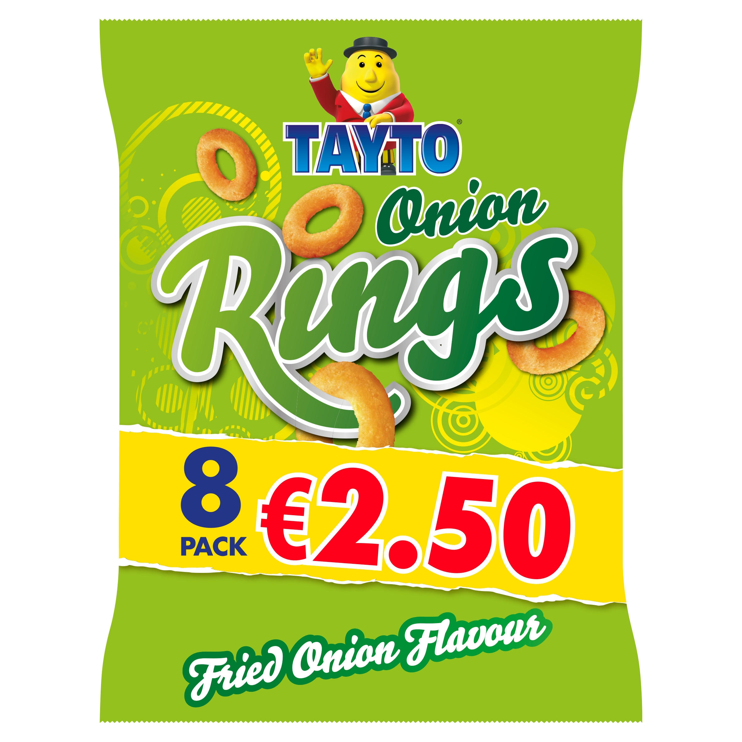 Tayto Onion Rings Fried Onion Flavour 8 x 20g | Multipack Crisps ...