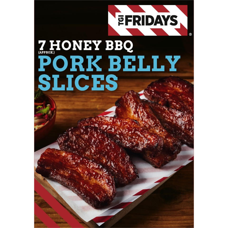 TGI Fridays 7 (Approx.) Honey BBQ Pork Belly Slices 400g | TGI Fridays ...