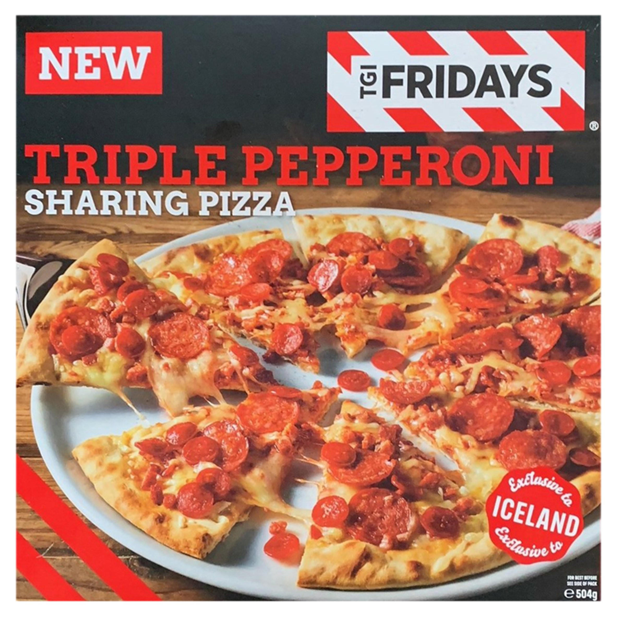 TGI Fridays Triple Pepperoni Sharing Pizza 504g | TGI Fridays | Iceland ...