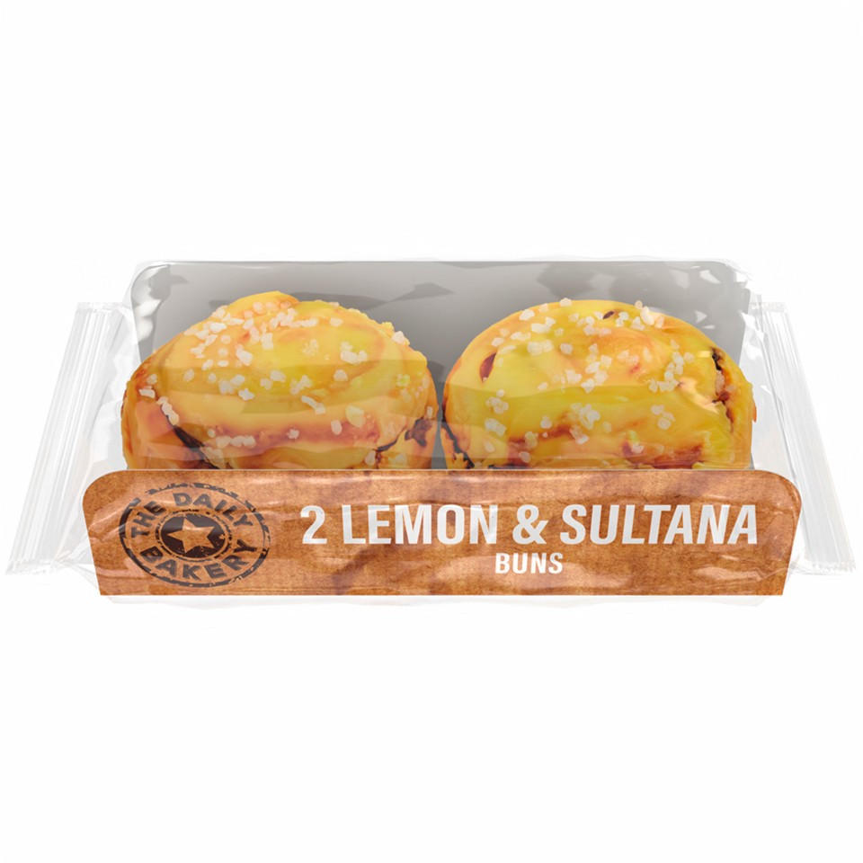 The Daily Bakery 2 Lemon & Sultana Buns | The Daily Bakery | Iceland Foods