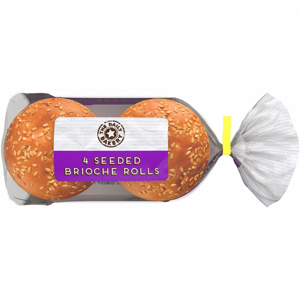 The Daily Bakery 4 Seeded Brioche Rolls | Rolls & Part Baked | Iceland ...
