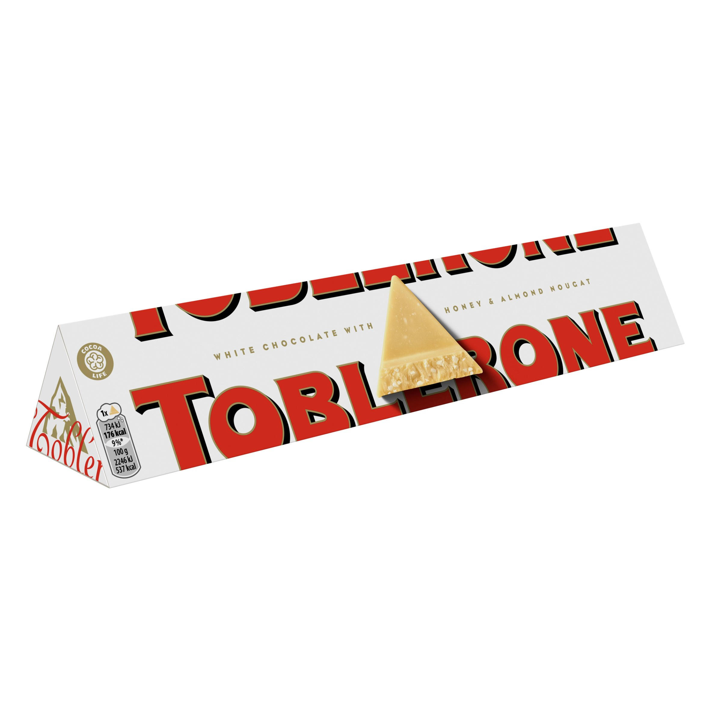 Toblerone White Chocolate with Honey & Almond Nougat Bar 360g | Single ...