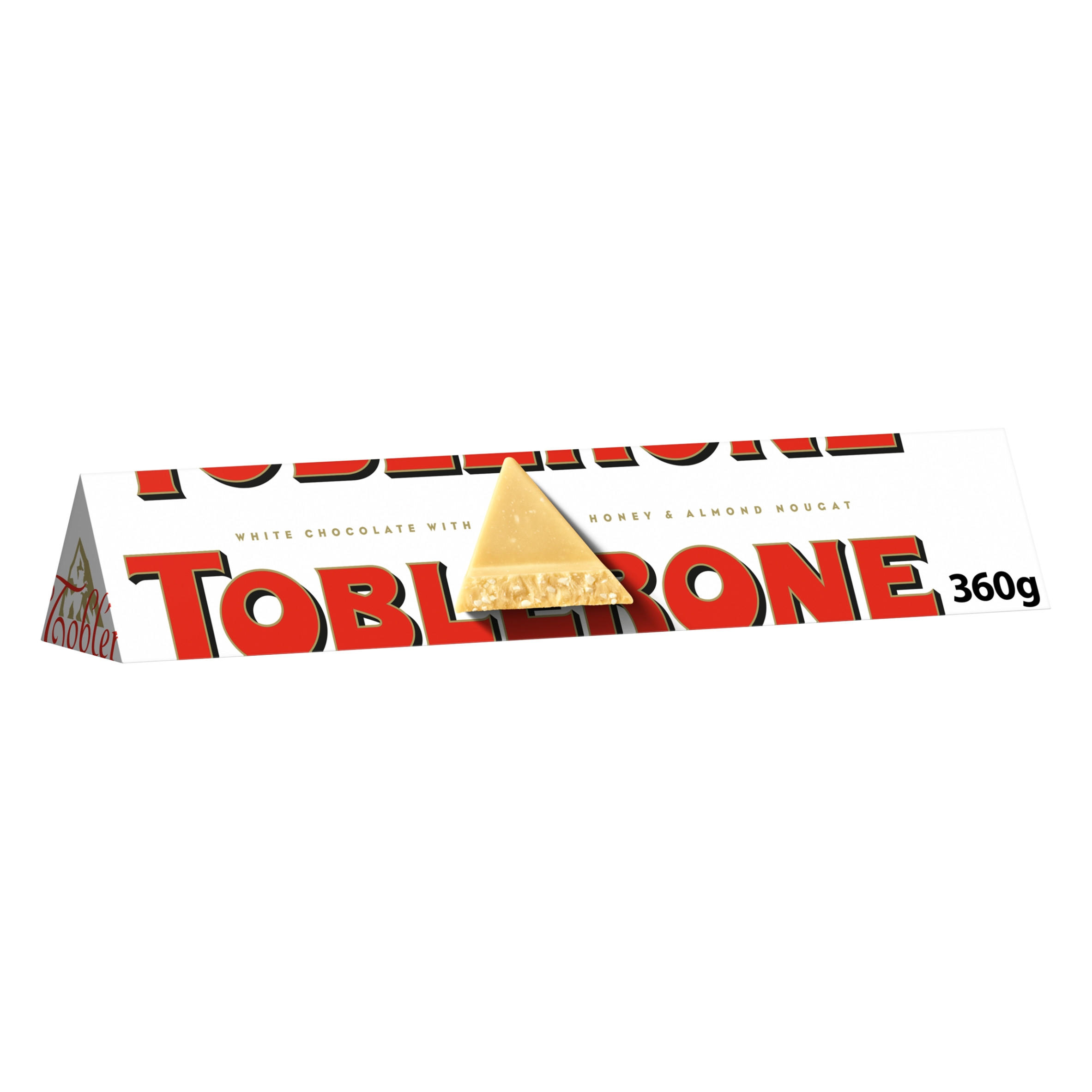 Toblerone White Chocolate with Honey & Almond Nougat Bar 360g | Single ...
