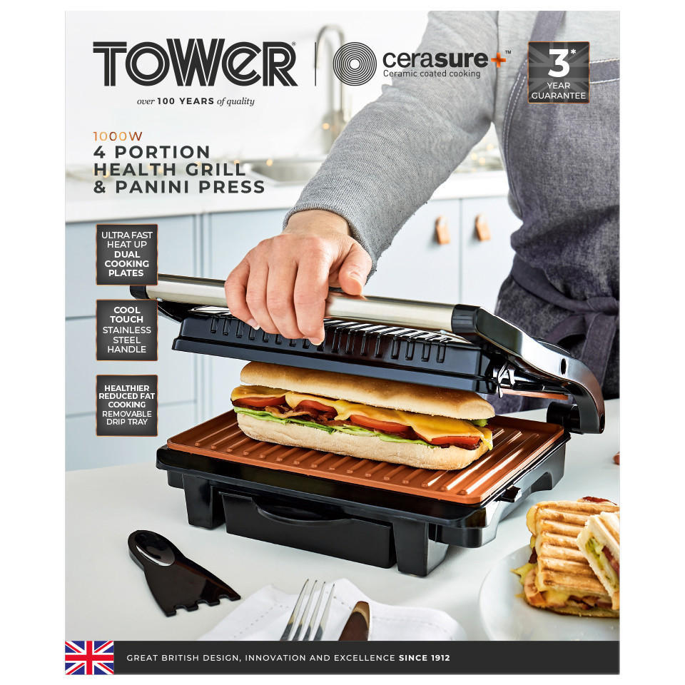 Tower 4 Portion Health Grill And Panini Press Appliances Iceland Foods Tower 4 Portion Health Grill And Panini Press Appliances Iceland Foods