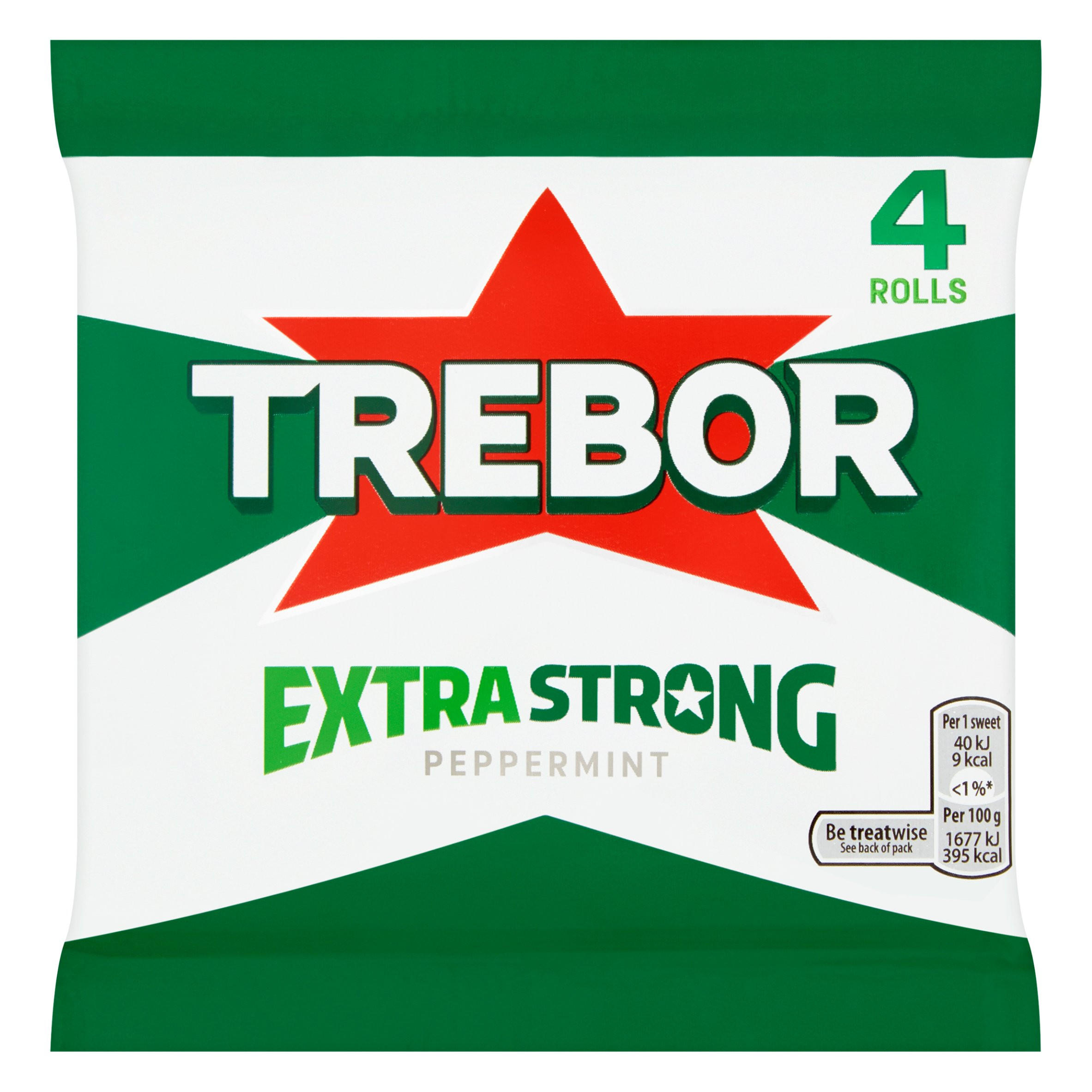 Trebor Extra Strong Peppermint Mints 4 Pack 165.2g | Chewing Gum ...
