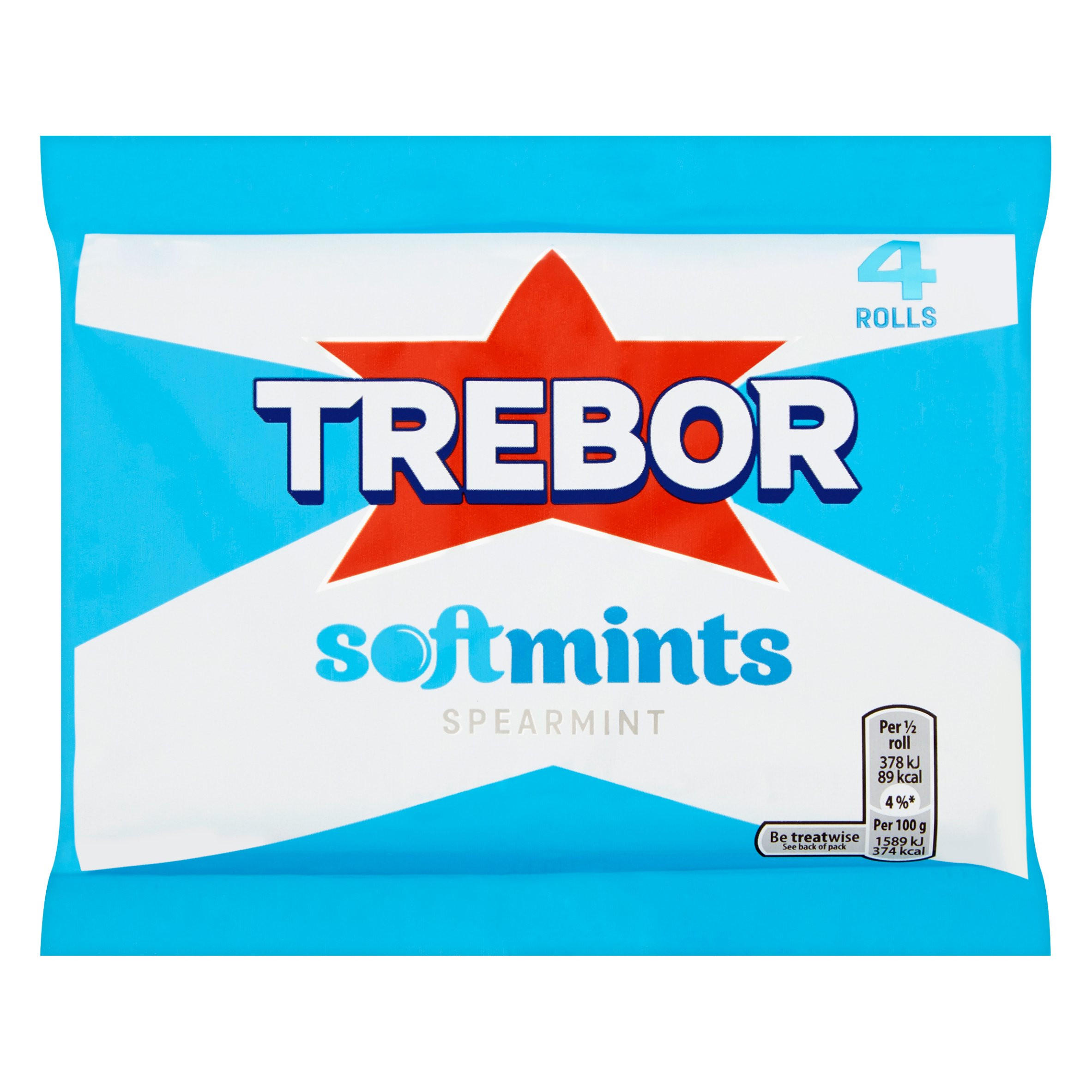 Trebor Softmints Spearmint Mints 4 Pack 179.6g | Chewing Gum & Mints ...