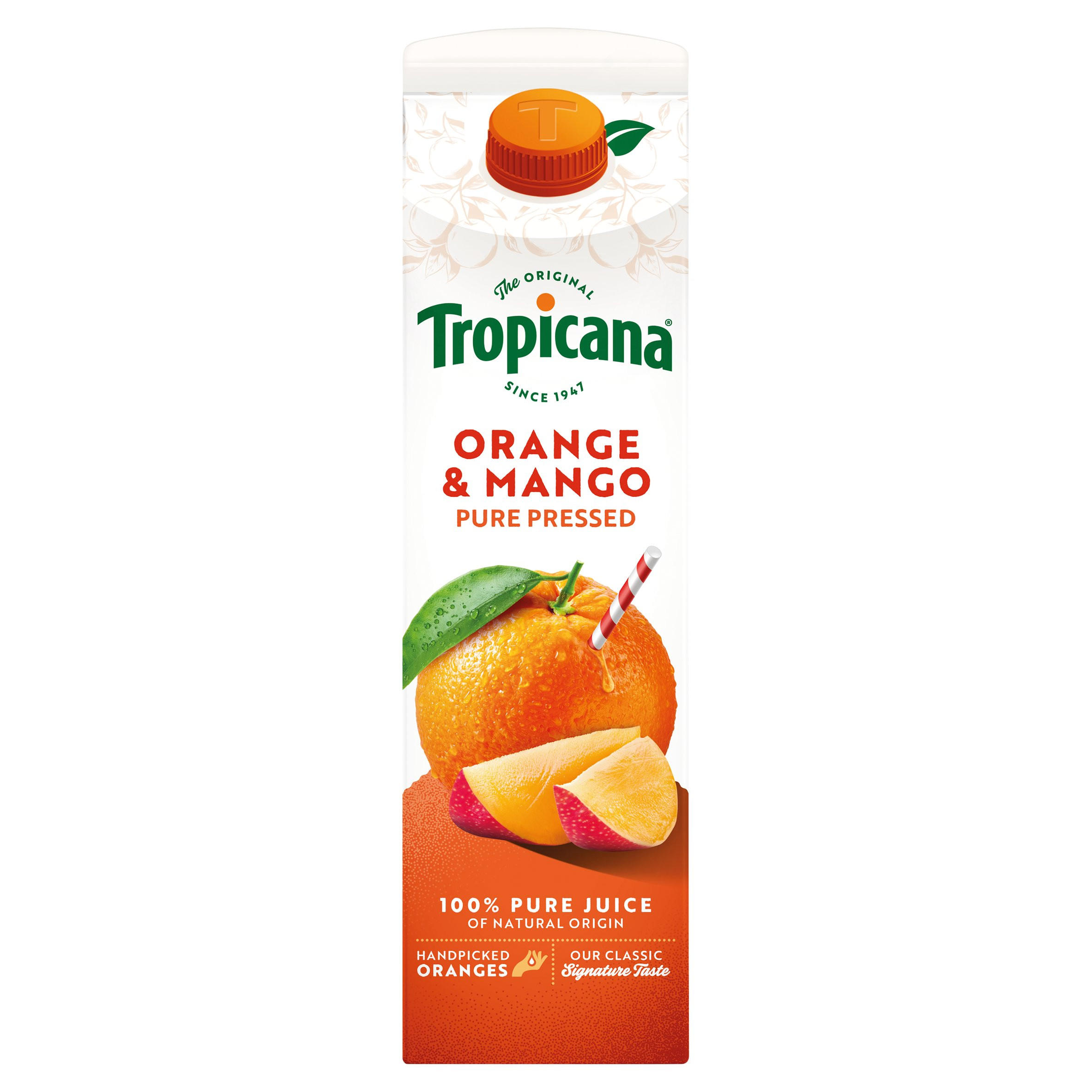 Tropicana Pure Orange & Mango Fruit Juice 850ml | Fruit Juice | Iceland ...