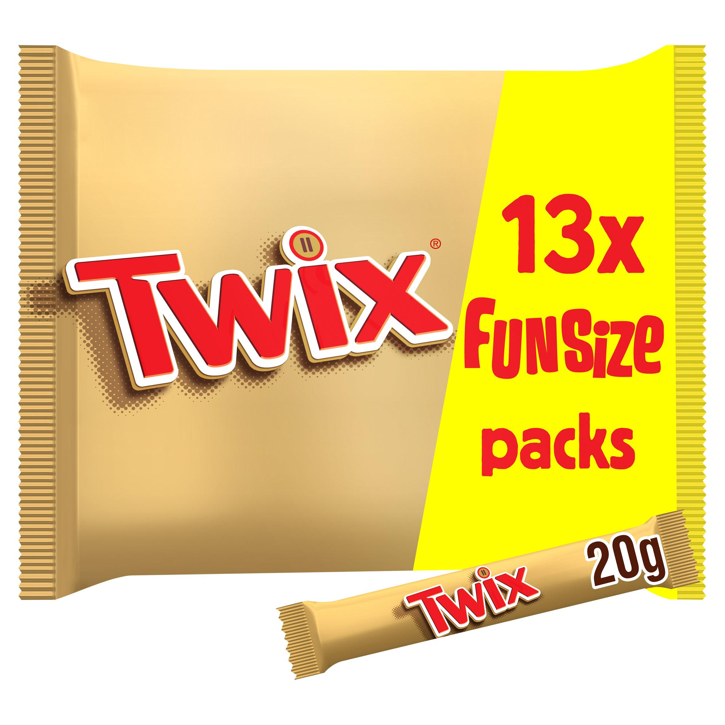 Twix Chocolate Biscuit Fun Size Bars Multipack 13 x 20g | Sharing Bags ...