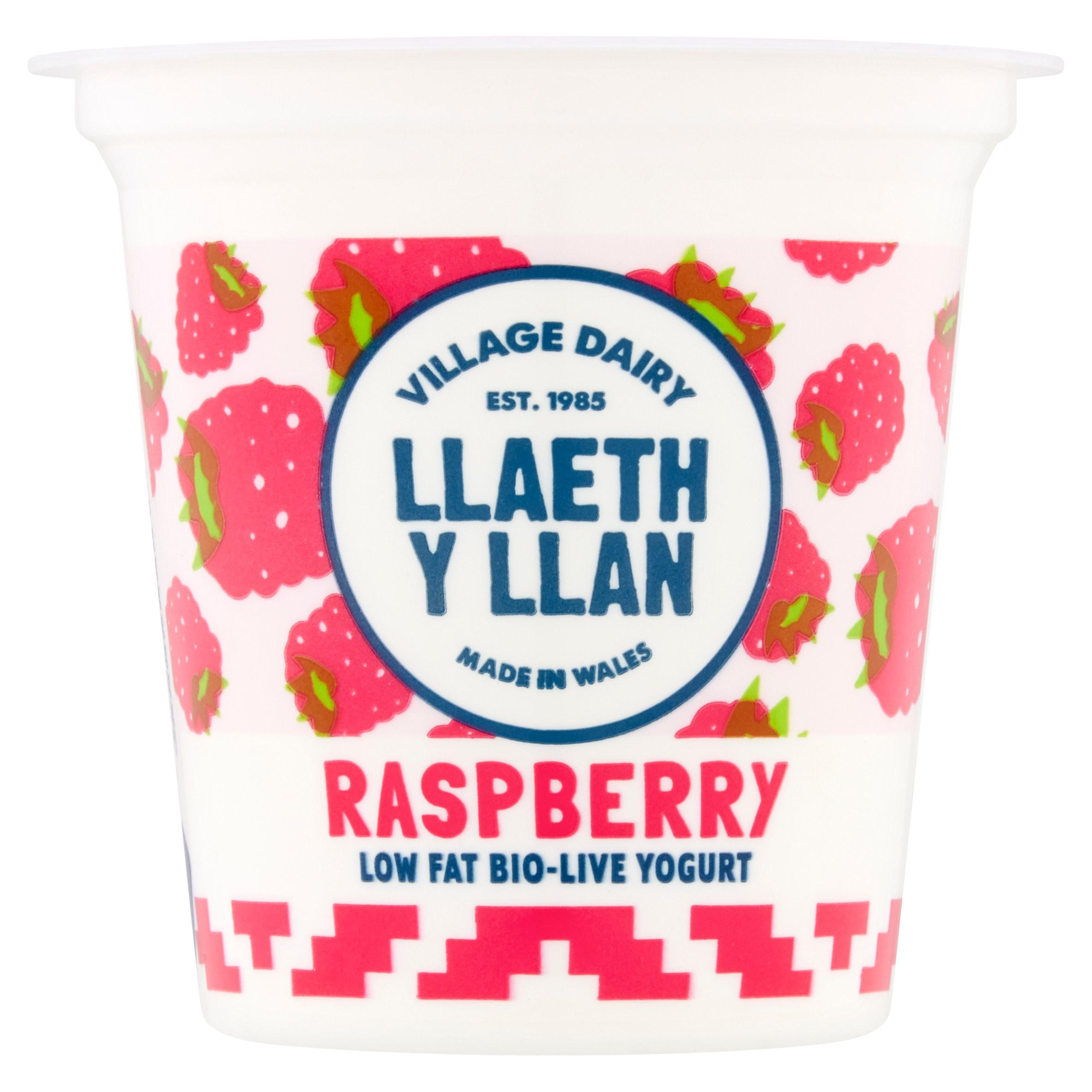 Village Dairy Llaeth y Llan Raspberry Low Fat Bio-Live Yogurt 125g ...