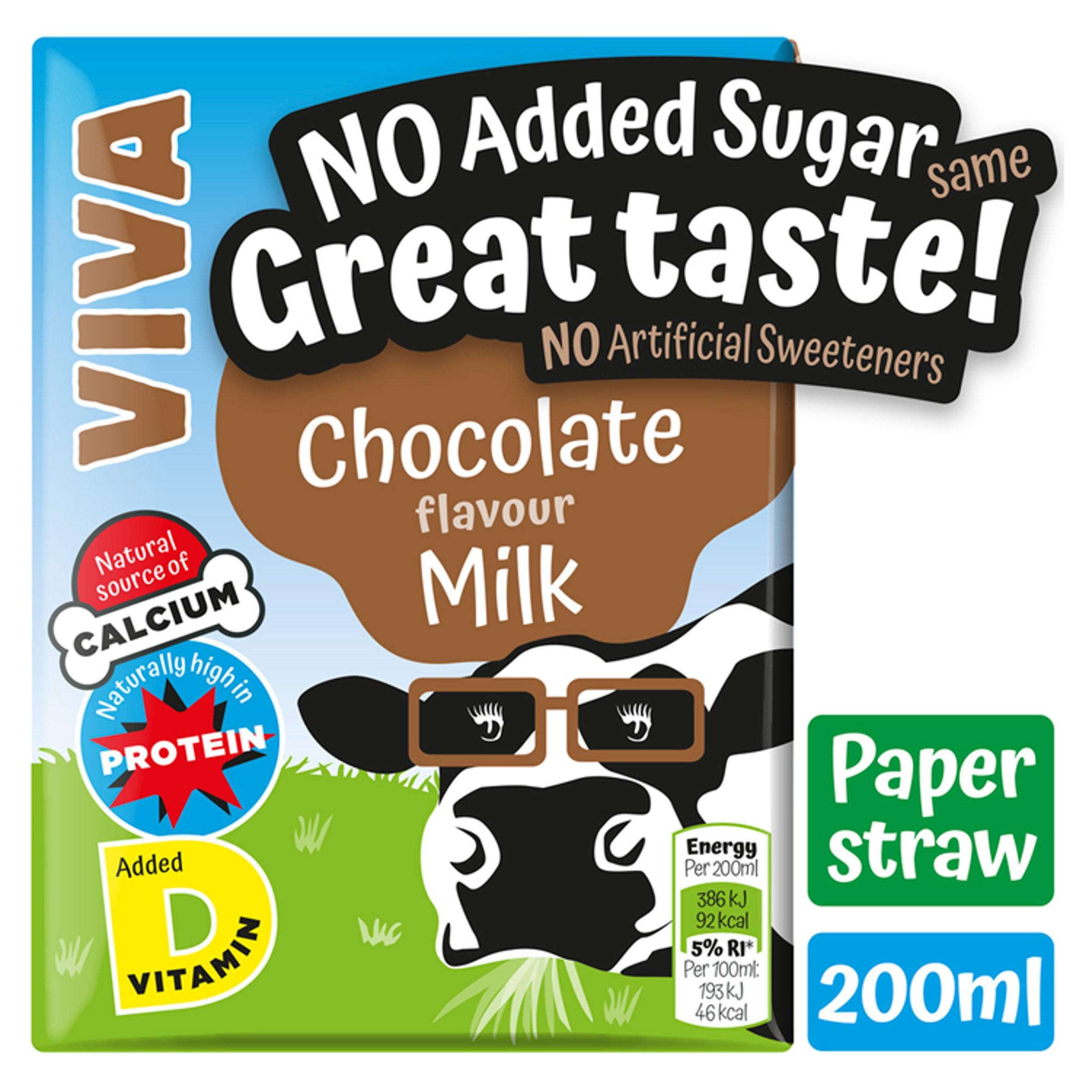 VIVA Chocolate Flavour Milk Drink No Added Sugar 200ml Lunchbox VIVA Chocolate Flavour Milk Drink No Added Sugar 200ml Lunchbox