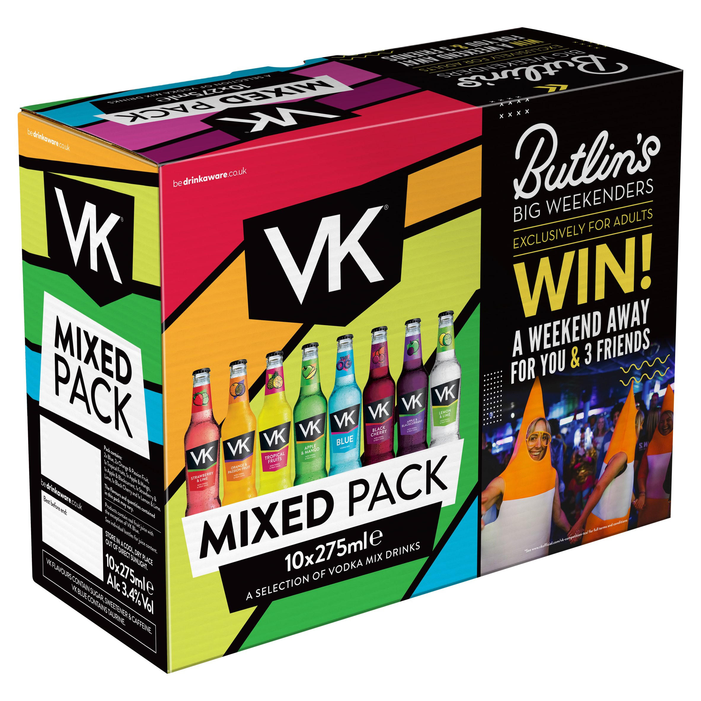 VK Mixed Pack A Selection of Vodka Mix Drinks 10 x 275ml | Alcopops ...