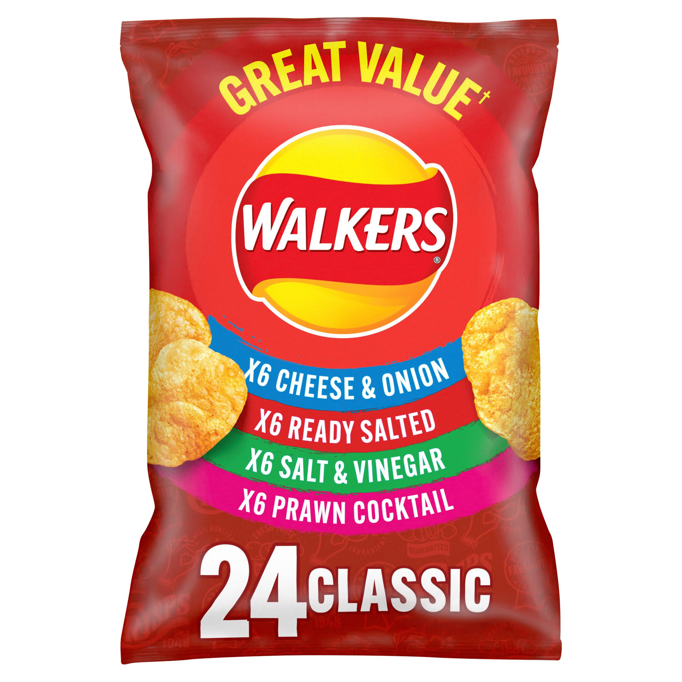 Walkers Classic Variety Multipack Crisps 24x25g Multipack Crisps Walkers Classic Variety Multipack Crisps 24x25g Multipack Crisps