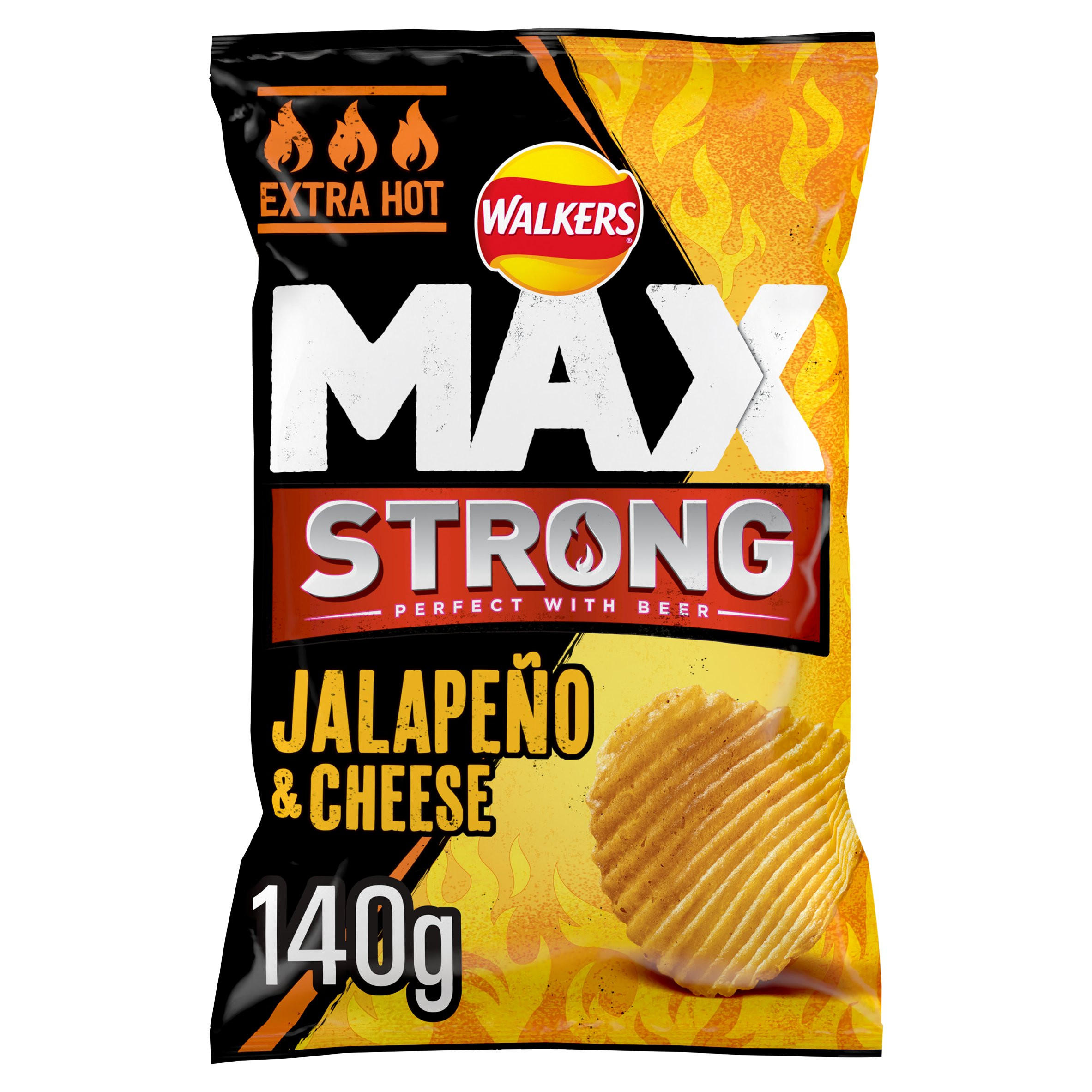 Walkers Max Strong Jalapeño & Cheese Sharing Crisps 150g | Sharing ...