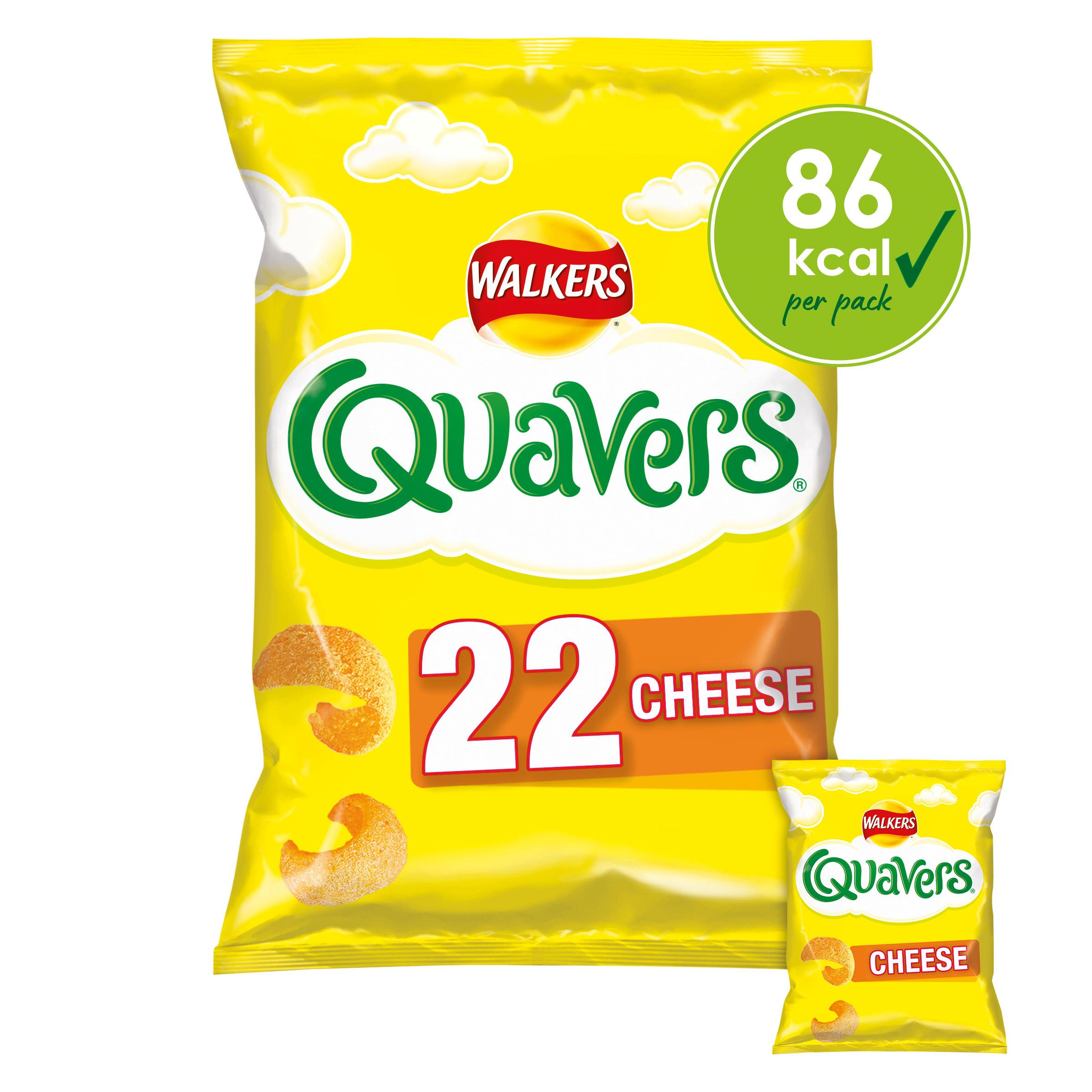 Walkers Quavers Cheese Multipack Snacks 22x16g | Multipack Crisps ...