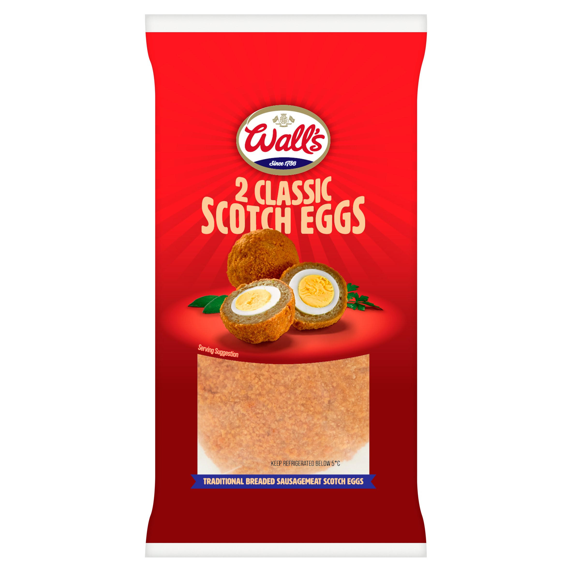 Wall's 2 Classic Scotch Eggs 226g | Sausage Rolls & Savoury Eggs | Iceland Foods