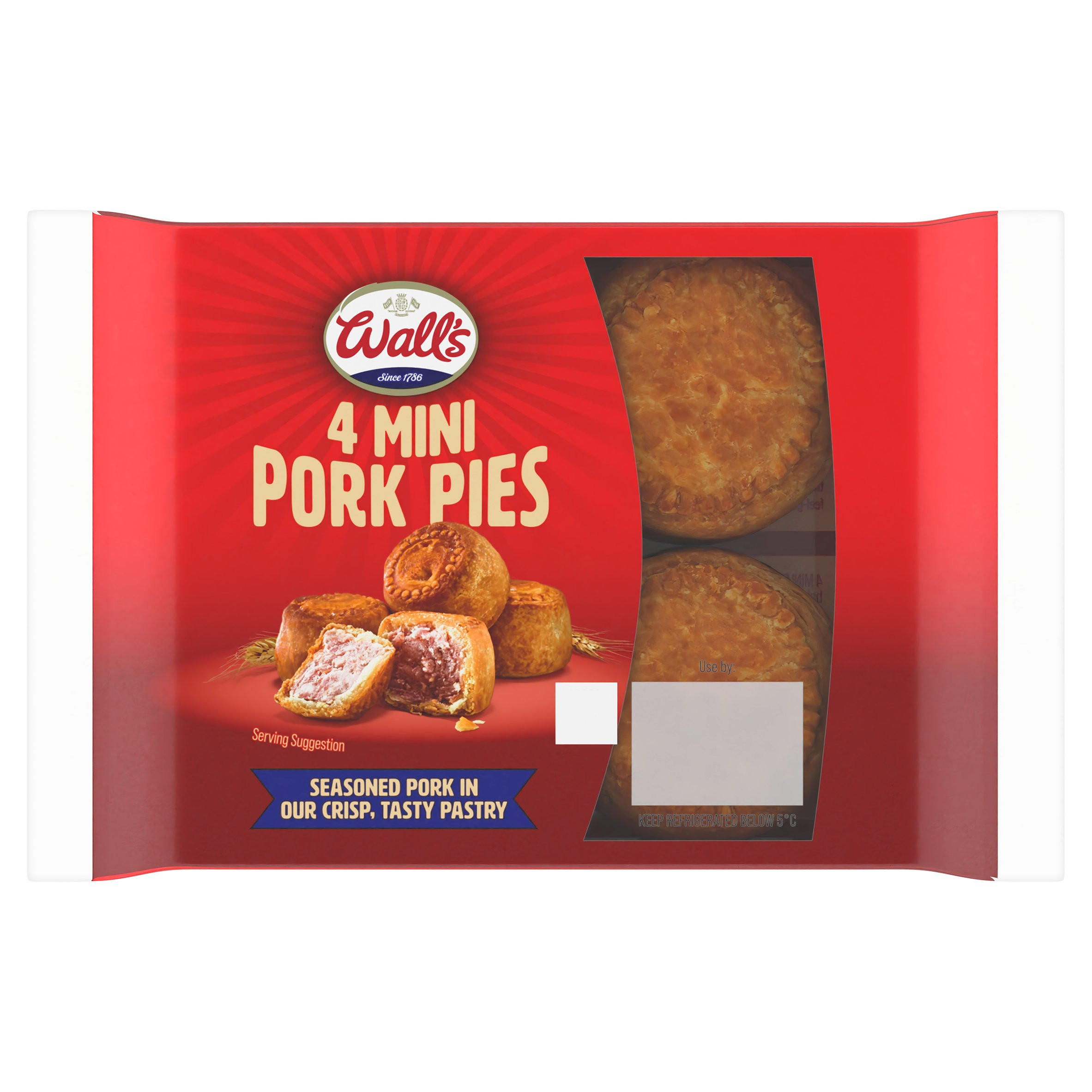 Wall's 4 Mini Pork Pies 200g | Pies & Quiches | Iceland Foods