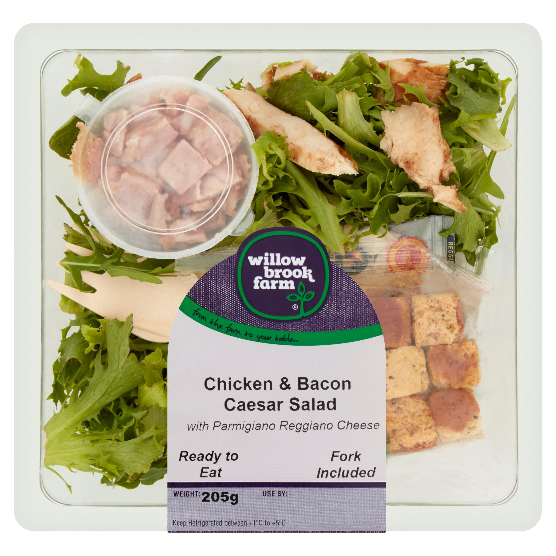 Willowbrook Farm Chicken & Bacon Caesar Salad 205g | Salads | Iceland Foods
