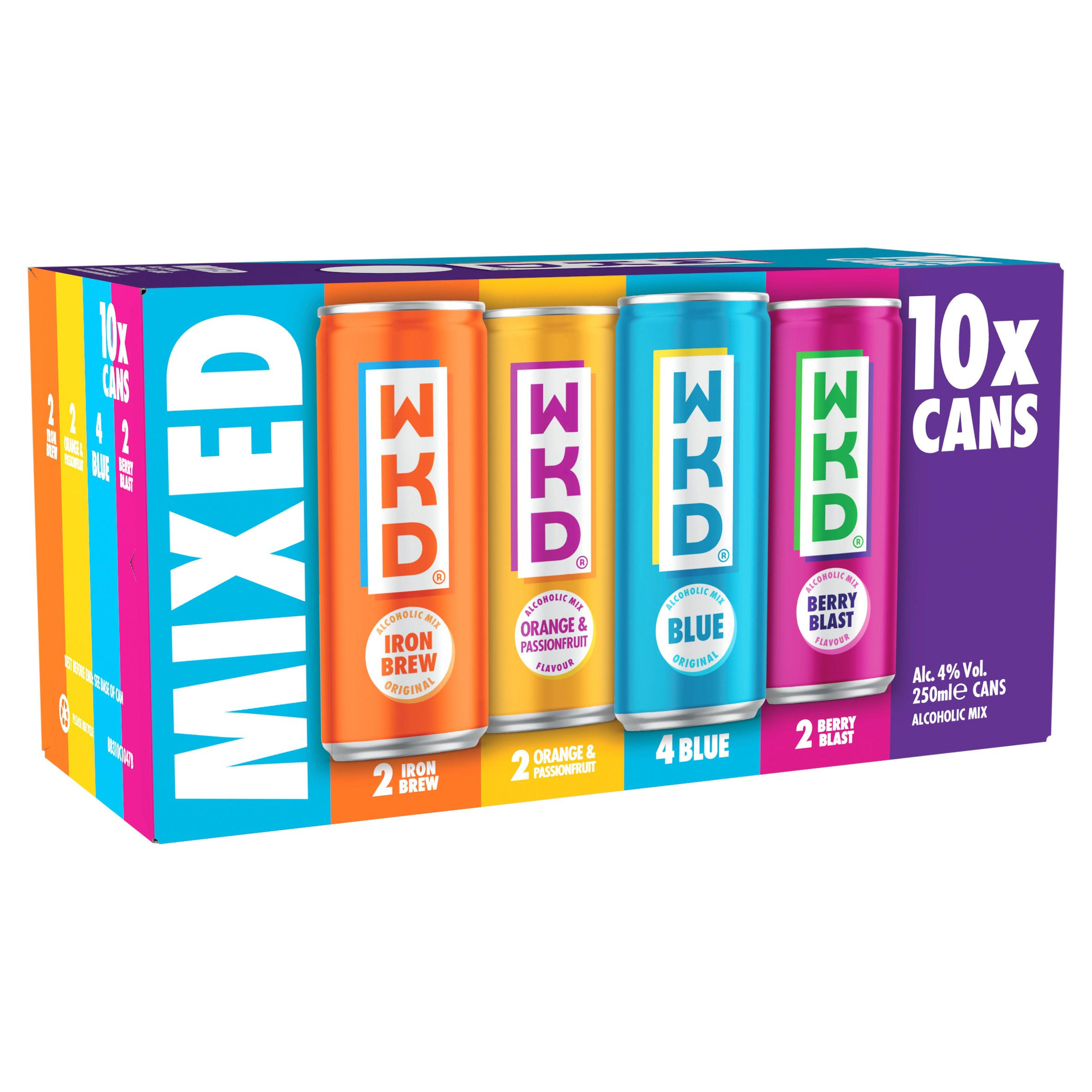 WKD Mixed Alcoholic Mix 10 x 250ml | Alcopops | Iceland Foods