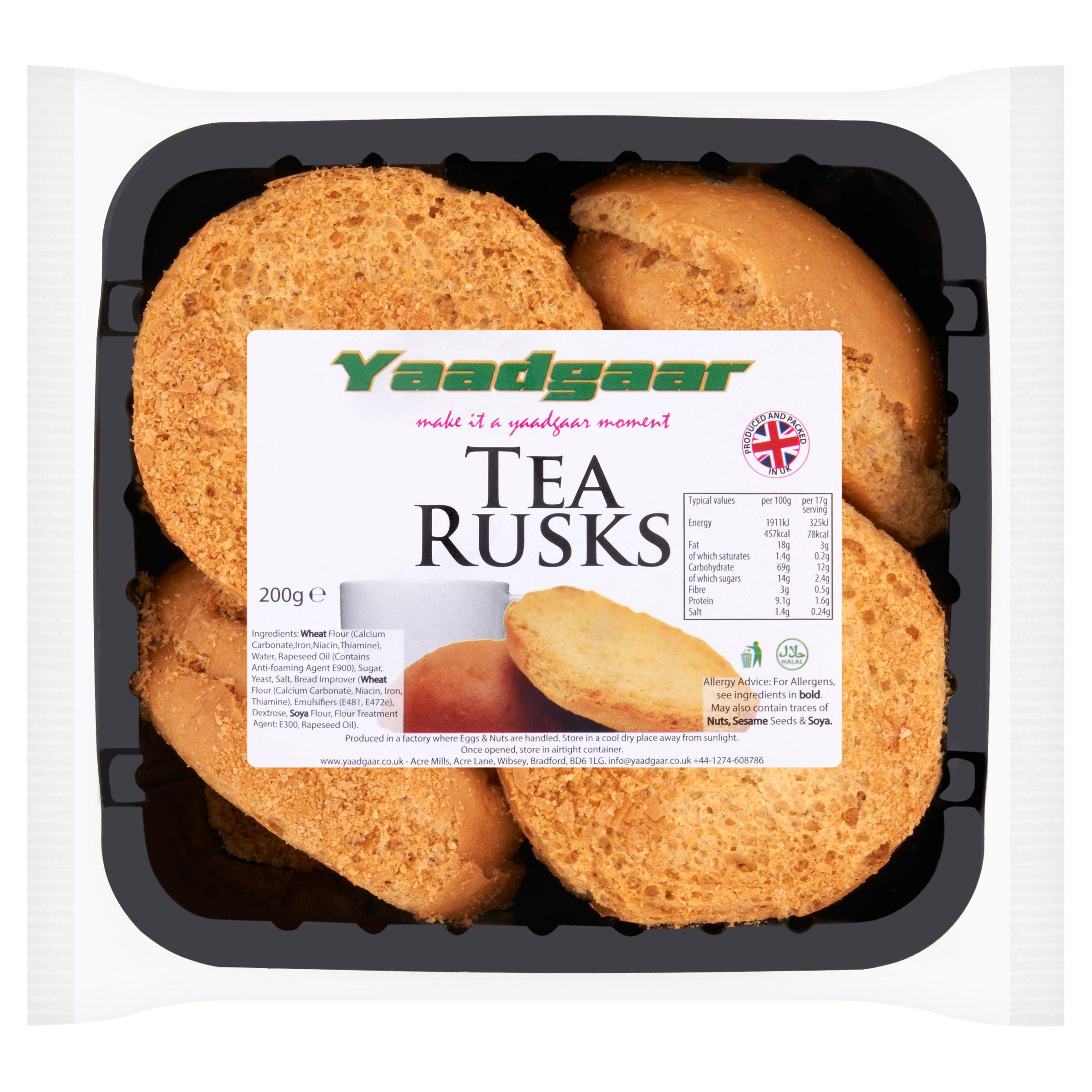 Yaadgaar Tea Rusks 200g | Crackers & Savoury Biscuits | Iceland Foods