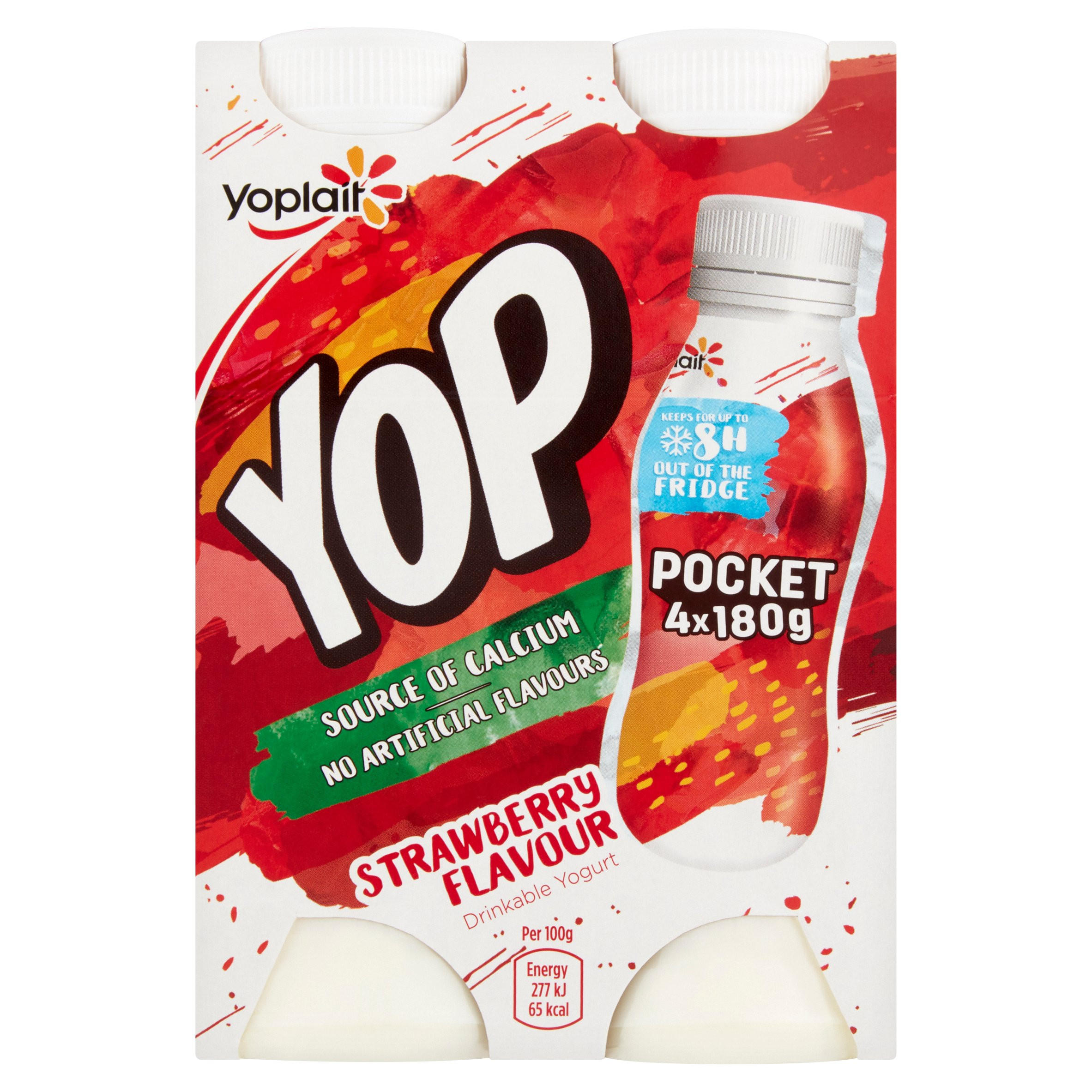 Yop Strawberry Yoghurt Drink 4 x 180g | Yogurt Drinks | Iceland Foods