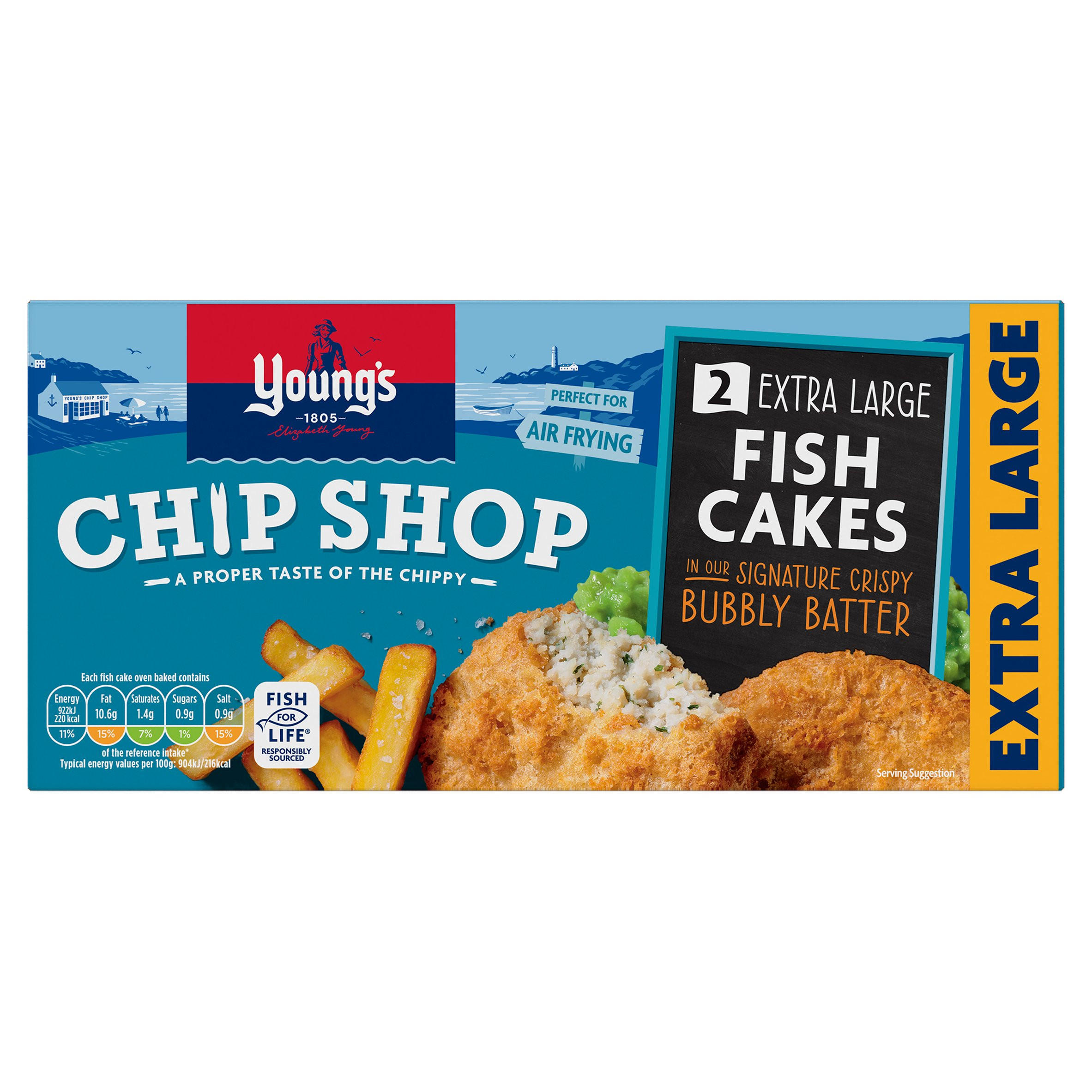 Young's Chip Shop 2 Extra Large Fish Cakes 210g | Fish Fingers, Fish ...